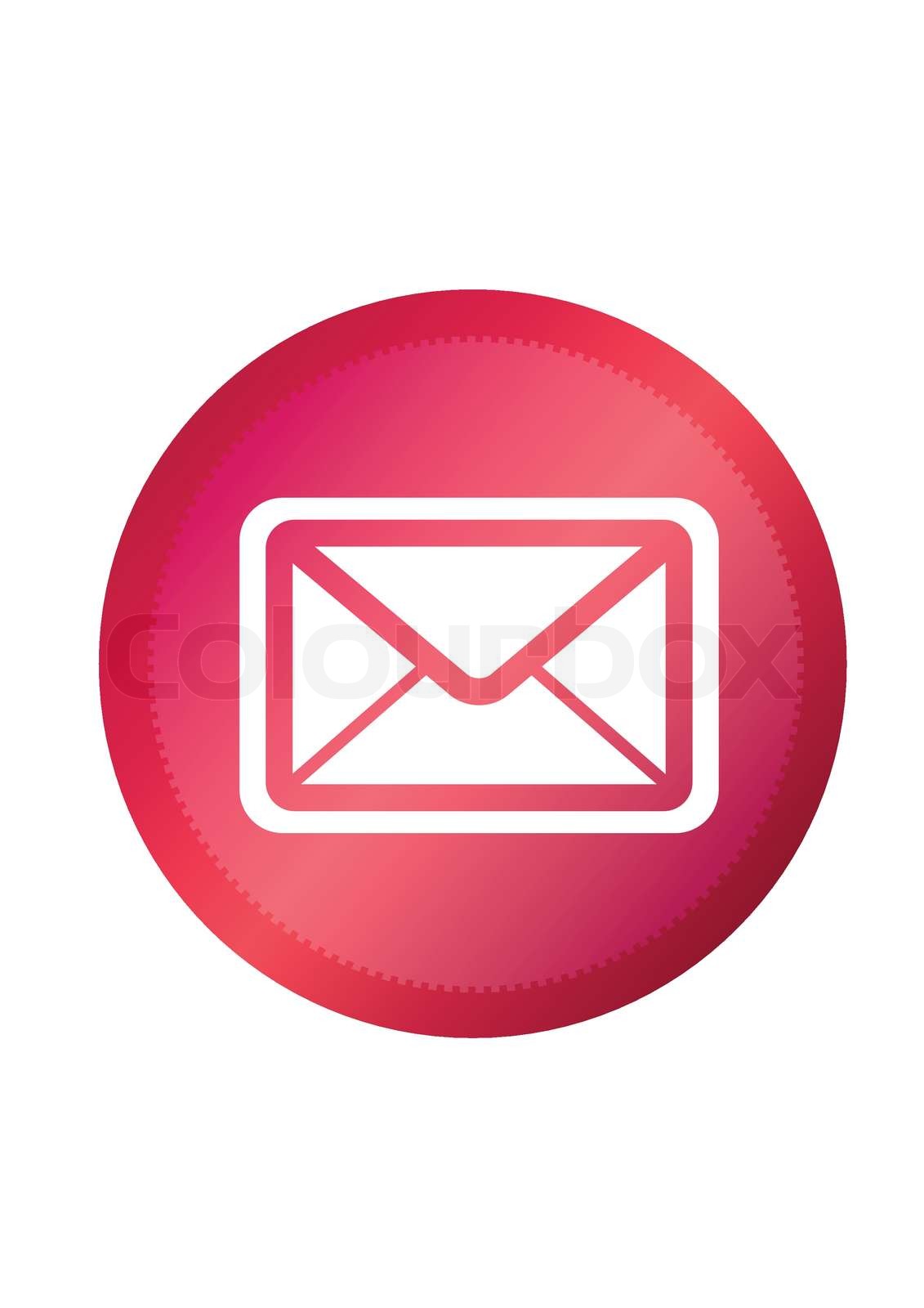 Brev ikon på en pink knap | Stock vektor | Colourbox