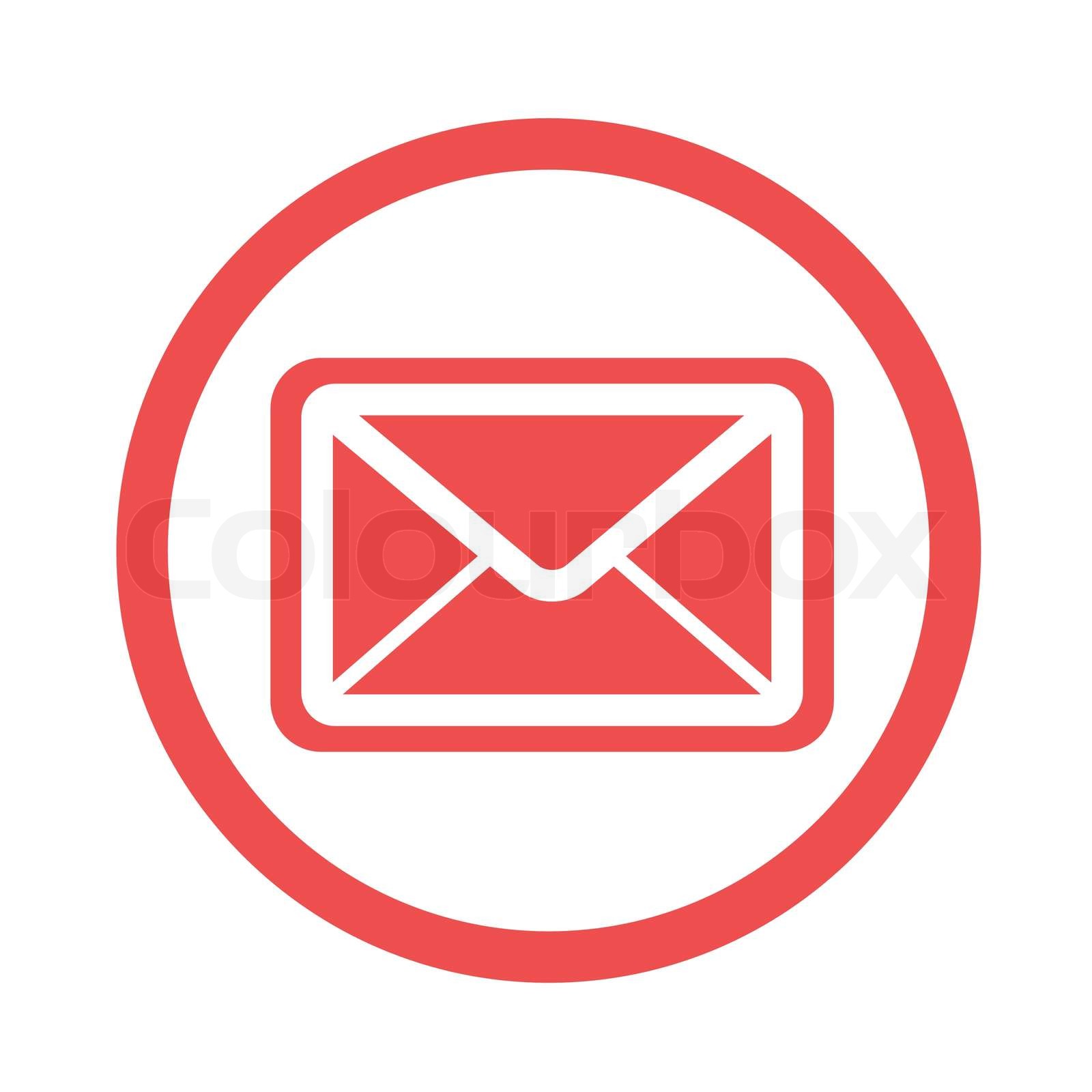 Mail icon on red sign | Stock vector | Colourbox