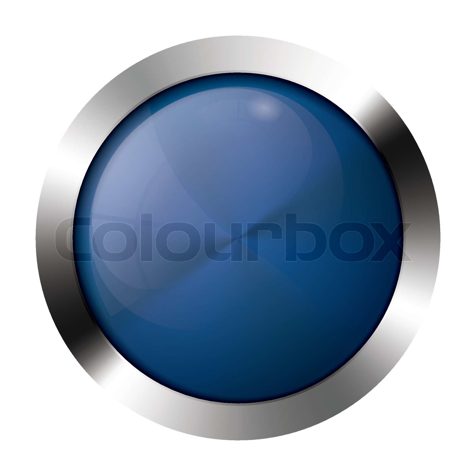 Round metal glass button - blue | Stock vector | Colourbox