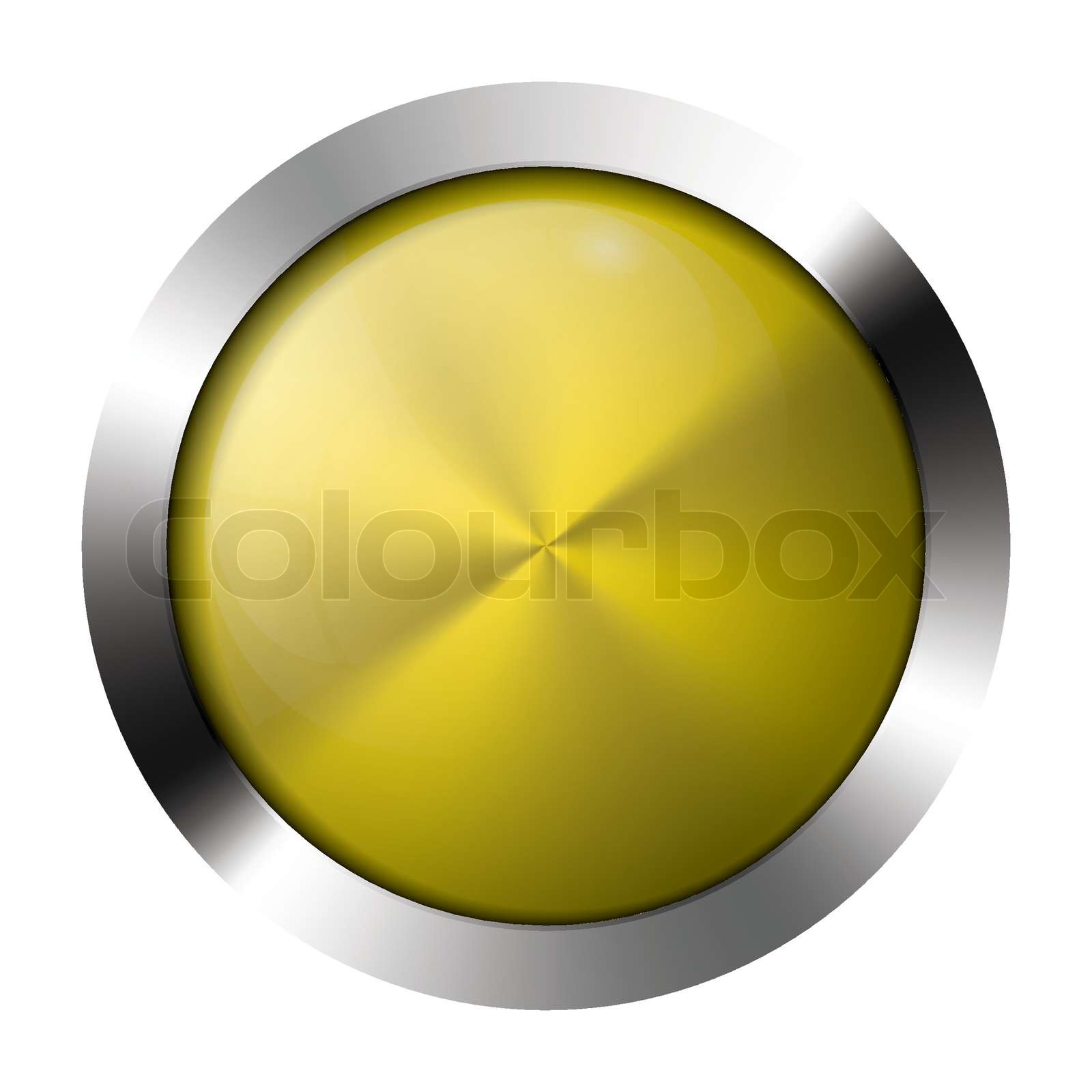 Round metal glass button - yellow | Stock vector | Colourbox