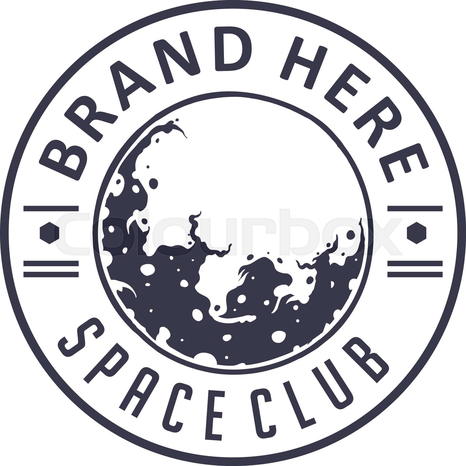 Space club vintage logo label monochrome | Stock vector | Colourbox