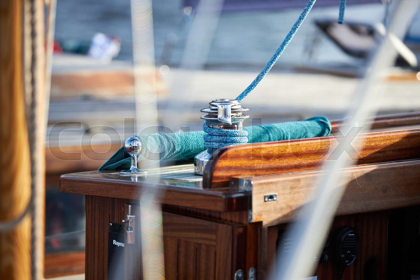 green rope inside large ship | Stock image | Colourbox