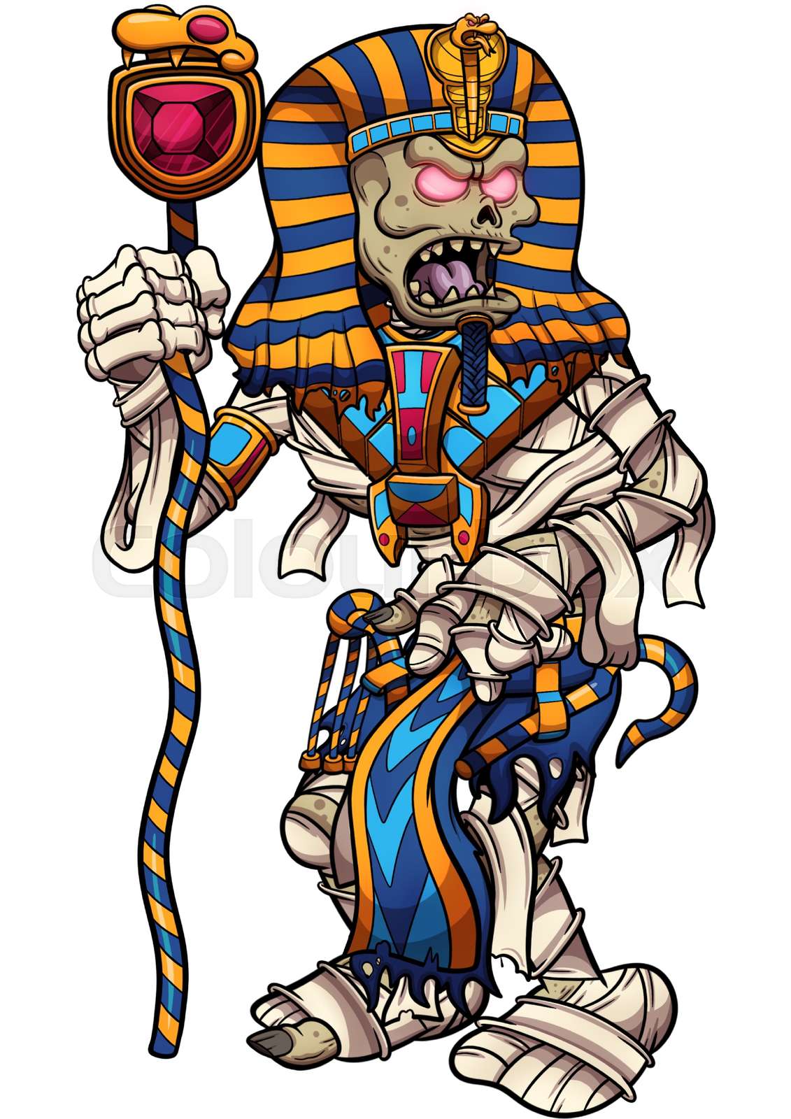 Creepy mummy. Vector clip art illustration with simple gradients. All ...