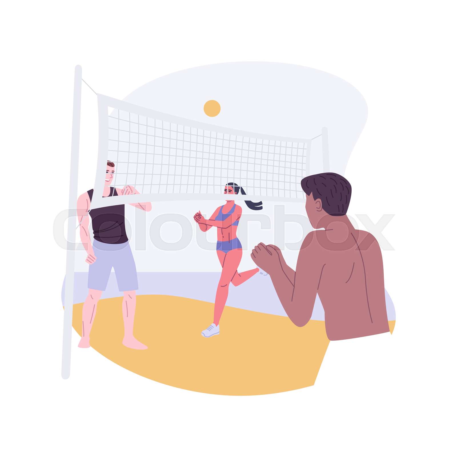 Beach volleyball isolated cartoon vector illustrations. | Stock vector ...