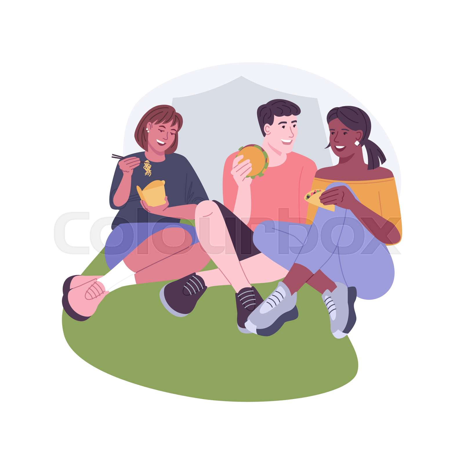 Food court isolated cartoon vector illustrations. | Stock vector ...