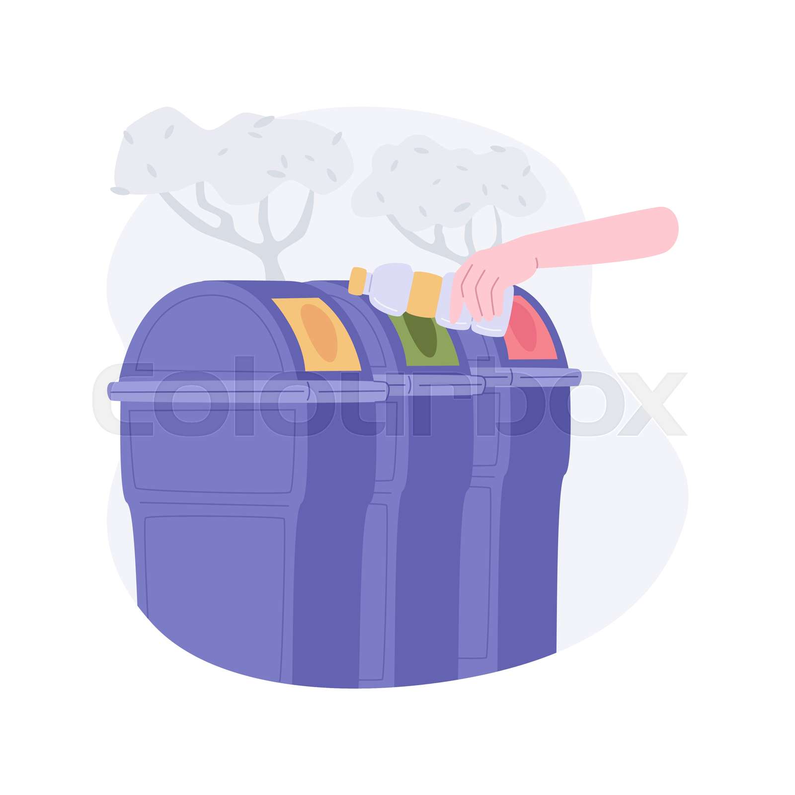 Trash sorting facility isolated cartoon vector illustrations. | Stock ...