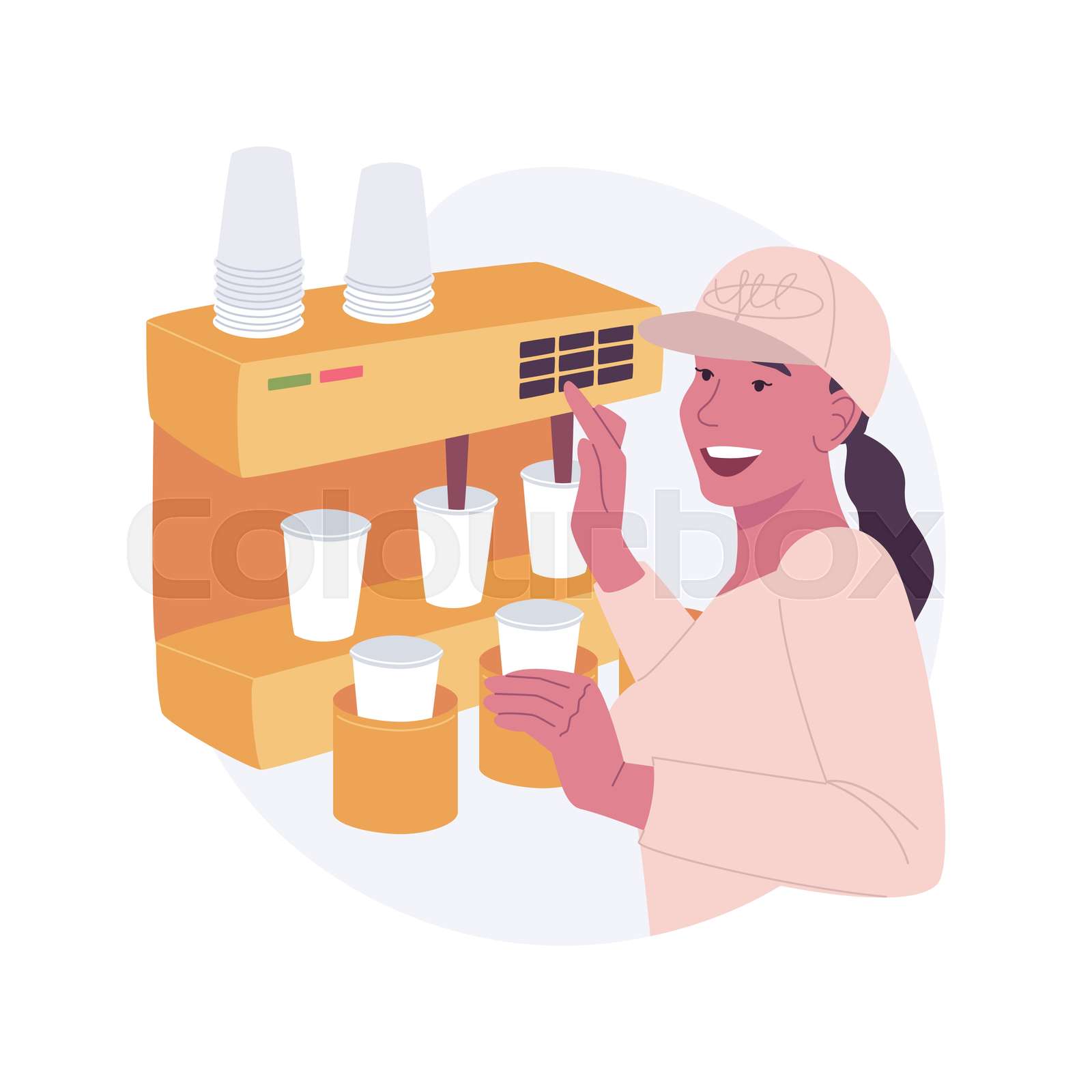 Robotic dispensing isolated cartoon vector illustrations. | Stock ...