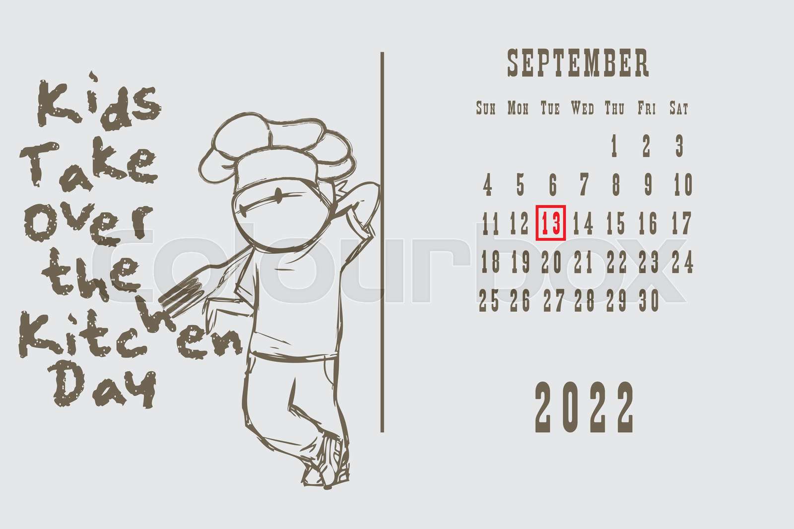 Kids Take Over the Kitchen Day | Stock vector | Colourbox