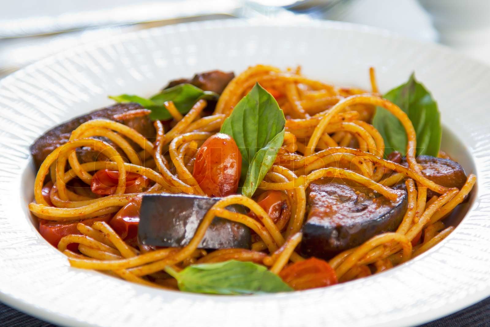 Spaghetti alla Norma | Stock image | Colourbox