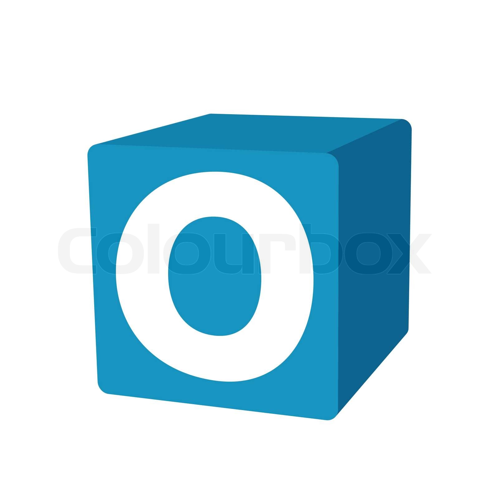Letter O on blue cube | Stock vector | Colourbox