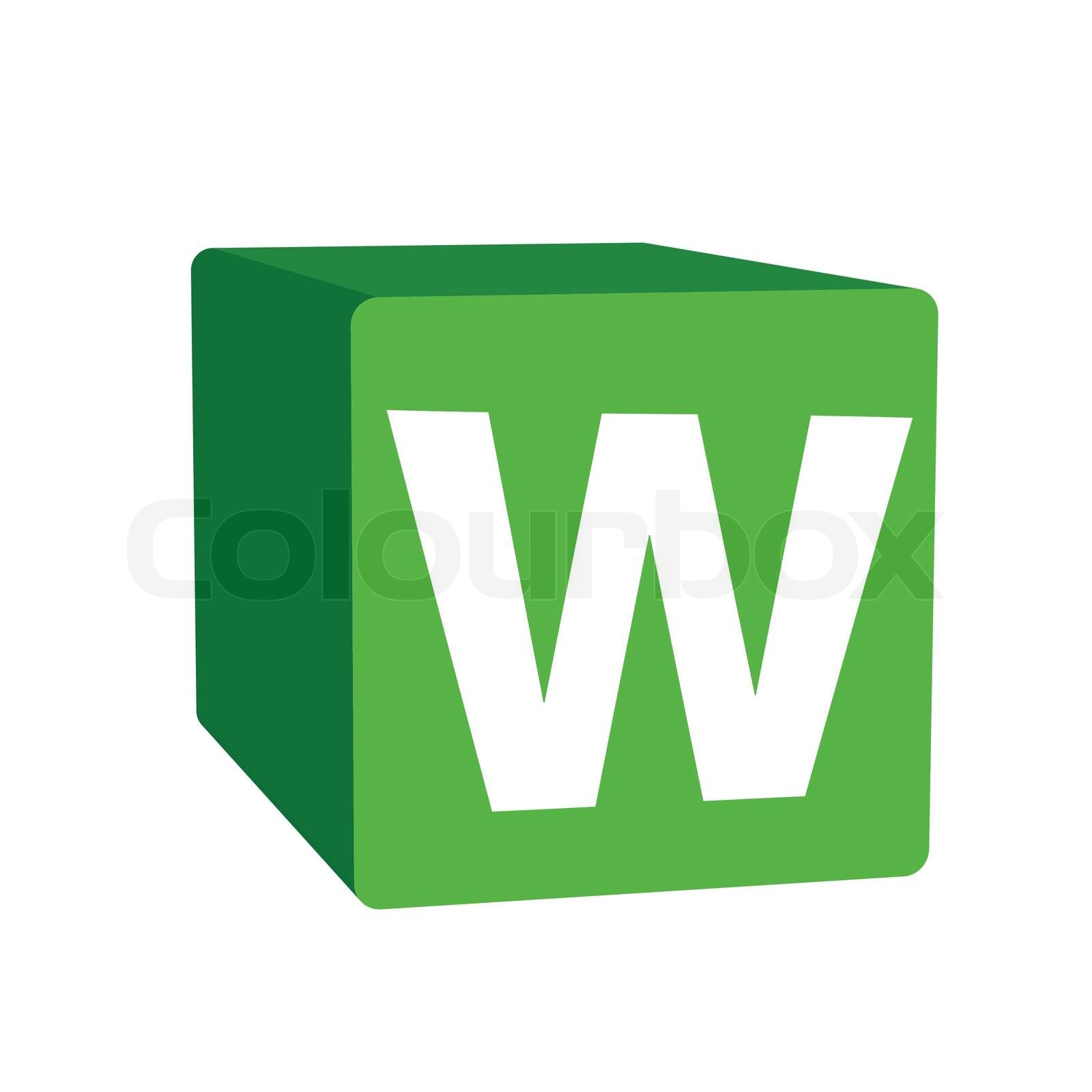 Alphabet cube with letter W | Stock vector | Colourbox