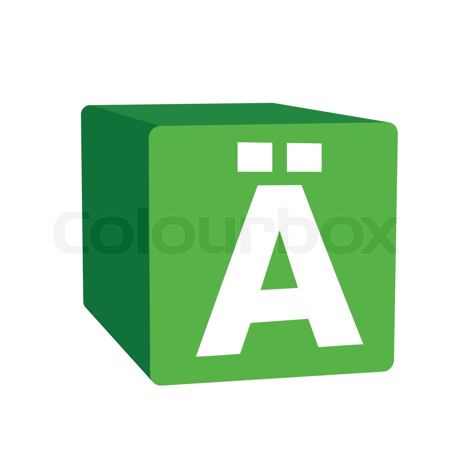 Alphabet cube with letter Ä | Stock vector | Colourbox