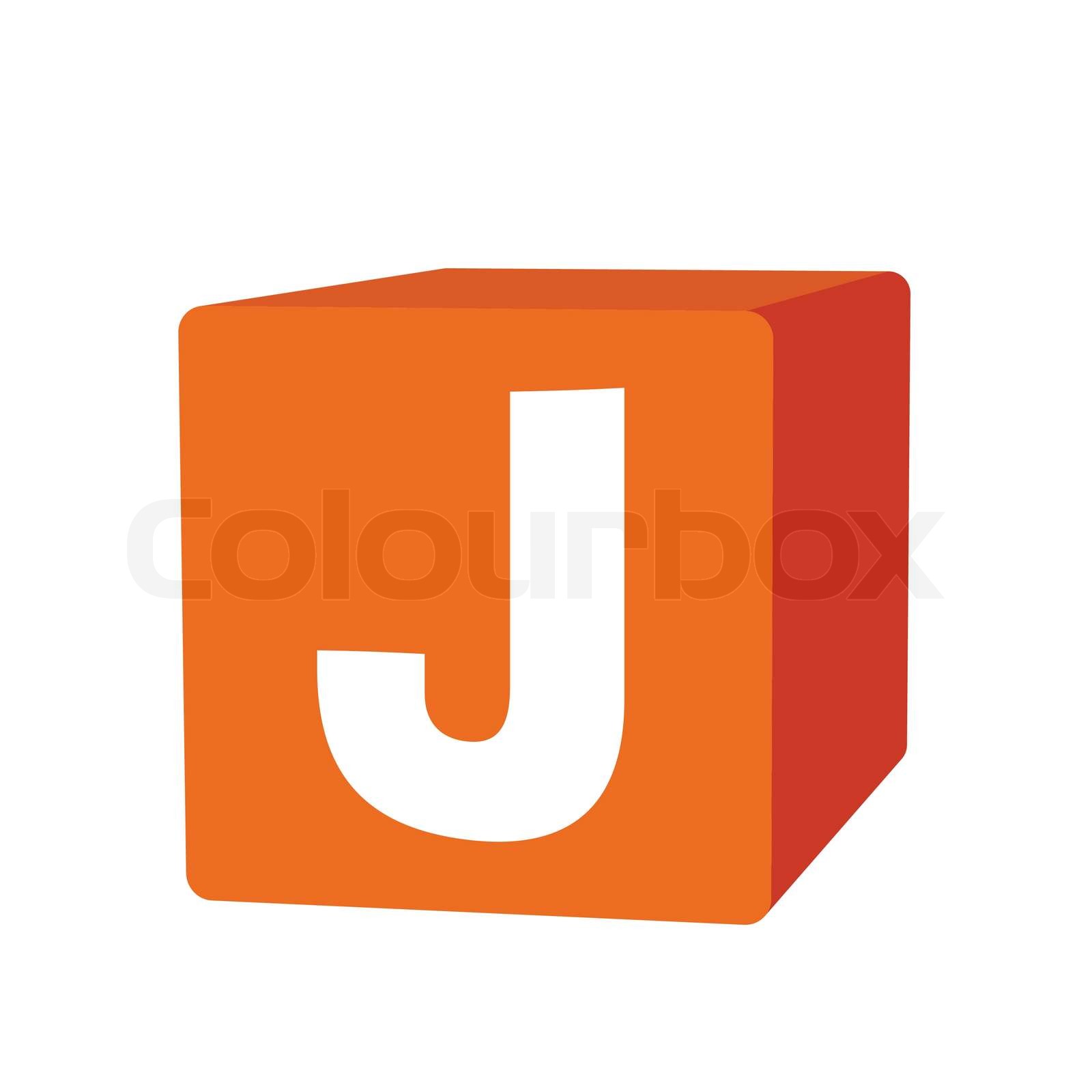 Letter J on orange box | Stock vector | Colourbox