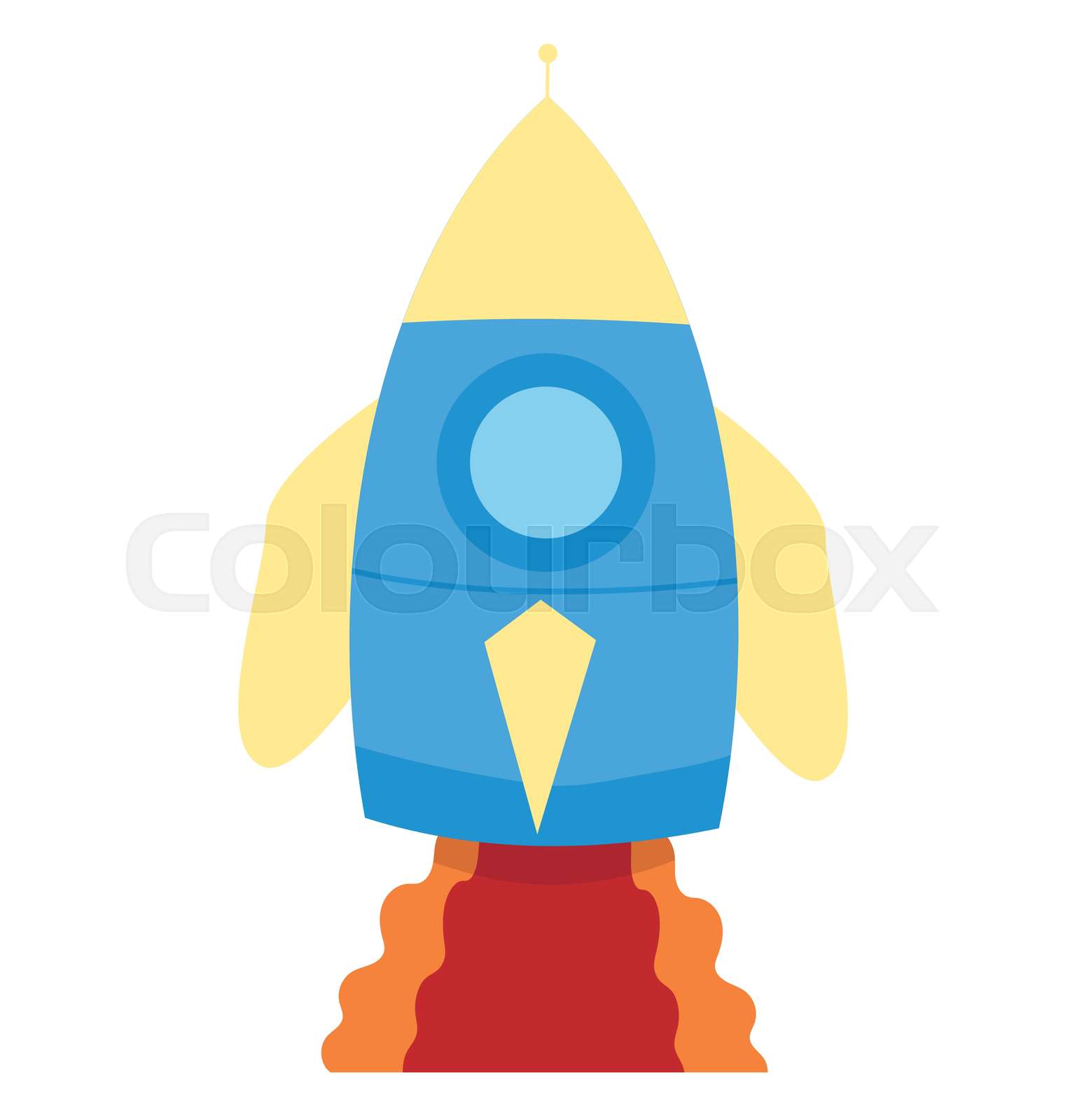 rocket ship launch pastel flat vector | Stock vector | Colourbox
