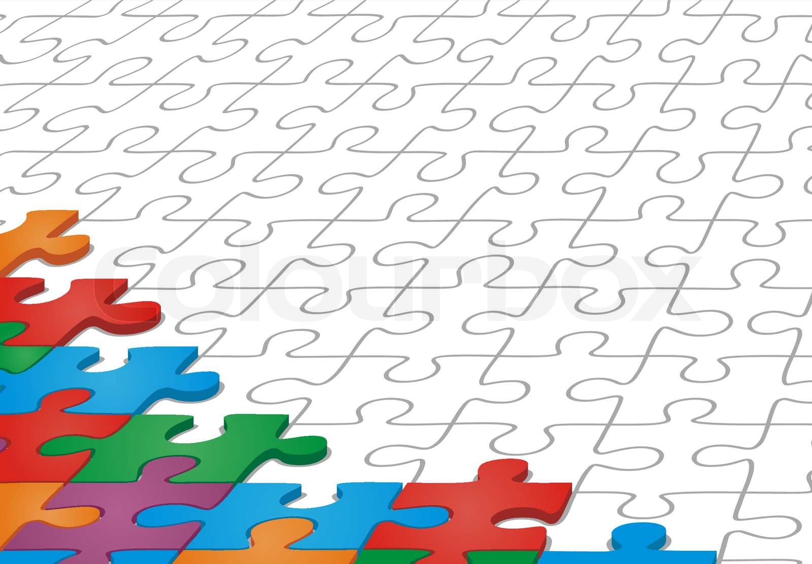 Many-colored puzzle pattern Vector illustration | Stock vector | Colourbox