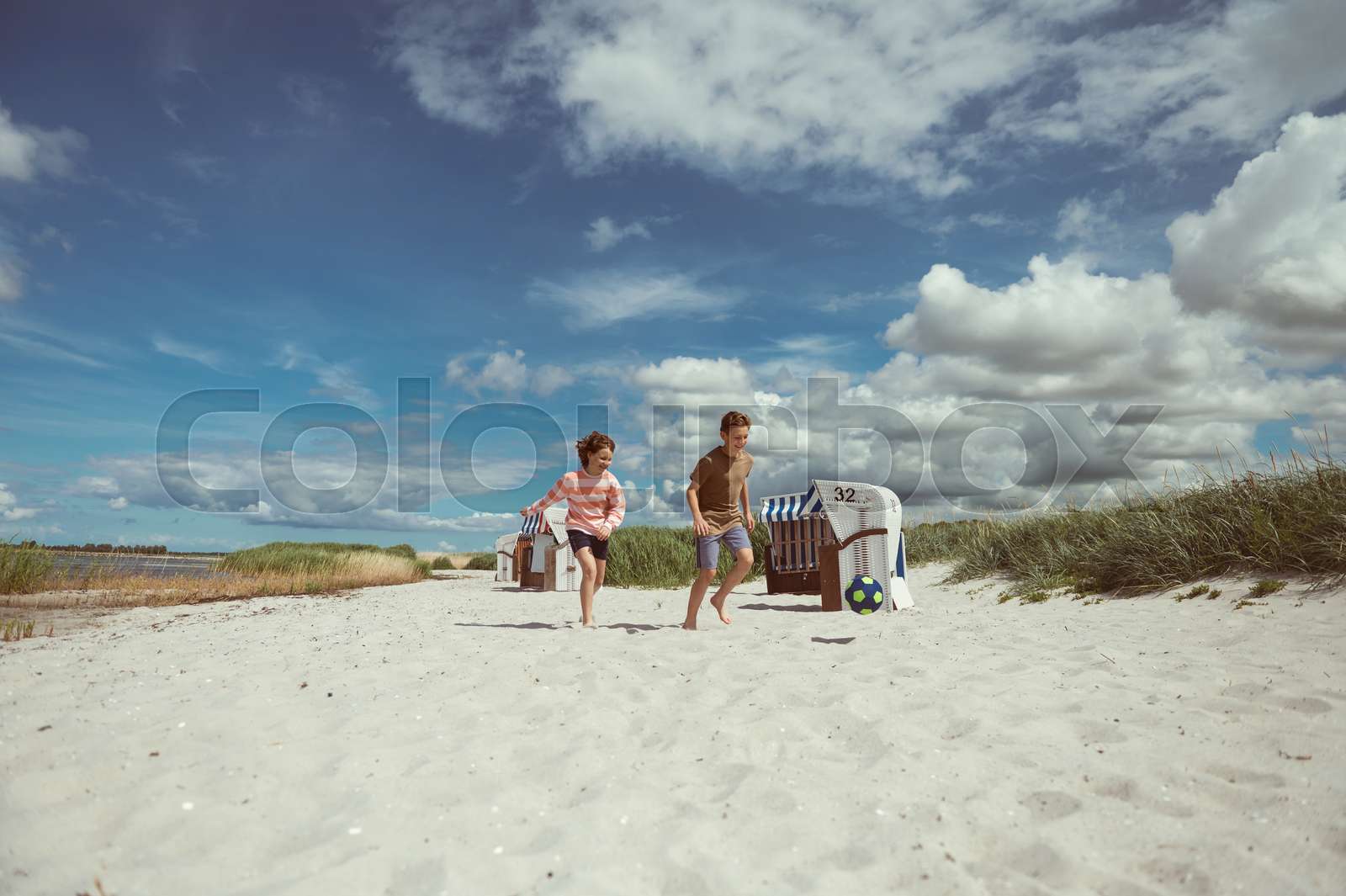 dünen, menschen, kindheit | Stock Bild | Colourbox