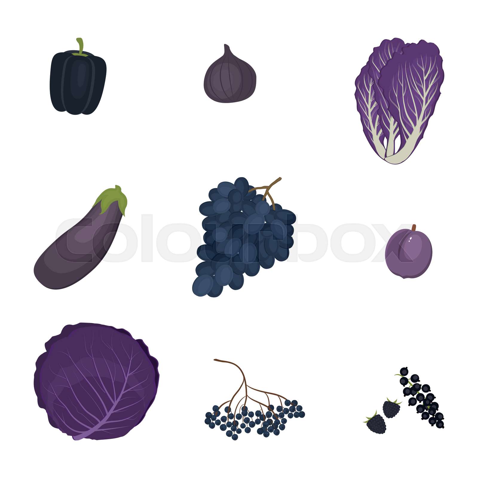 Purple Fruit And Vegetables