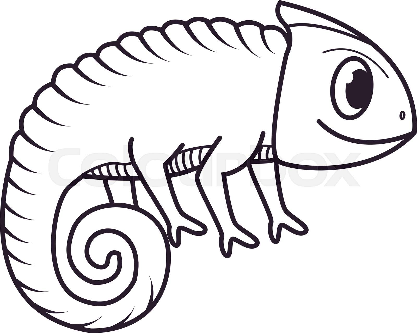 Chameleon Clipart Black And White