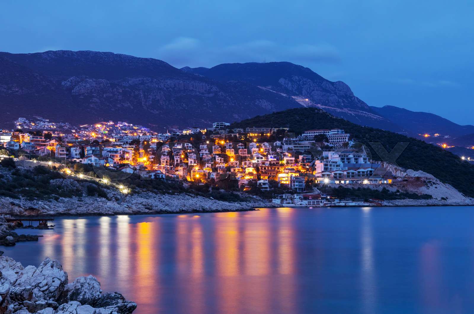 Turkey Coast At Night Stock Image Colourbox