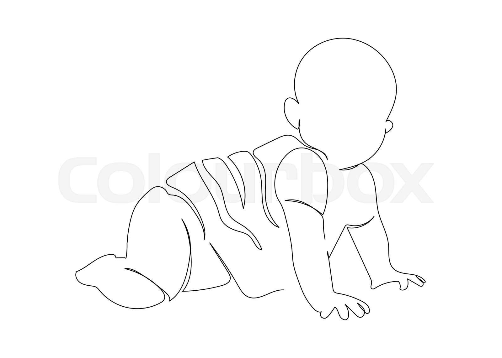 Baby Crawling Outline