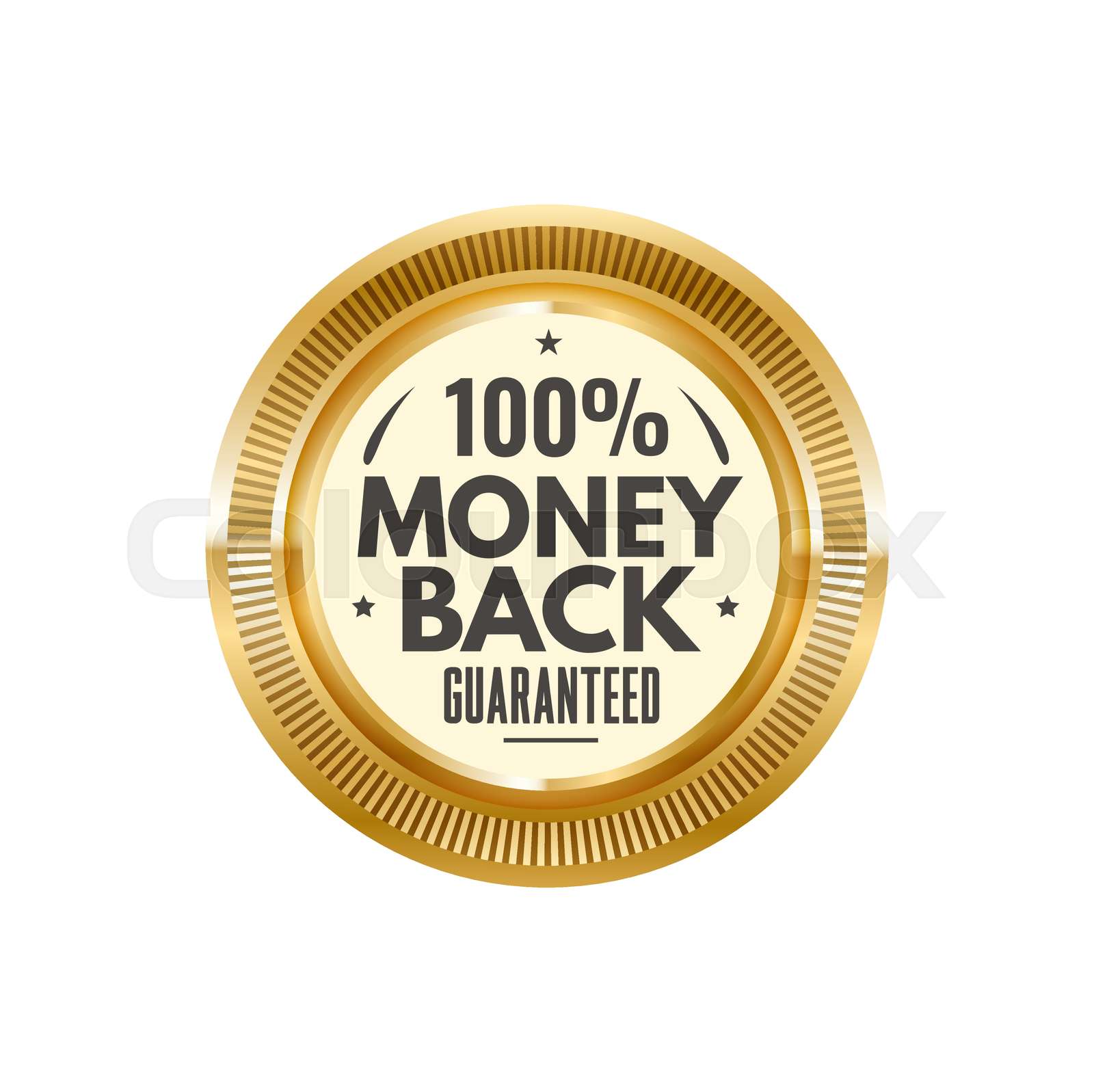 Money back golden badge and premium label | Stock vector | Colourbox