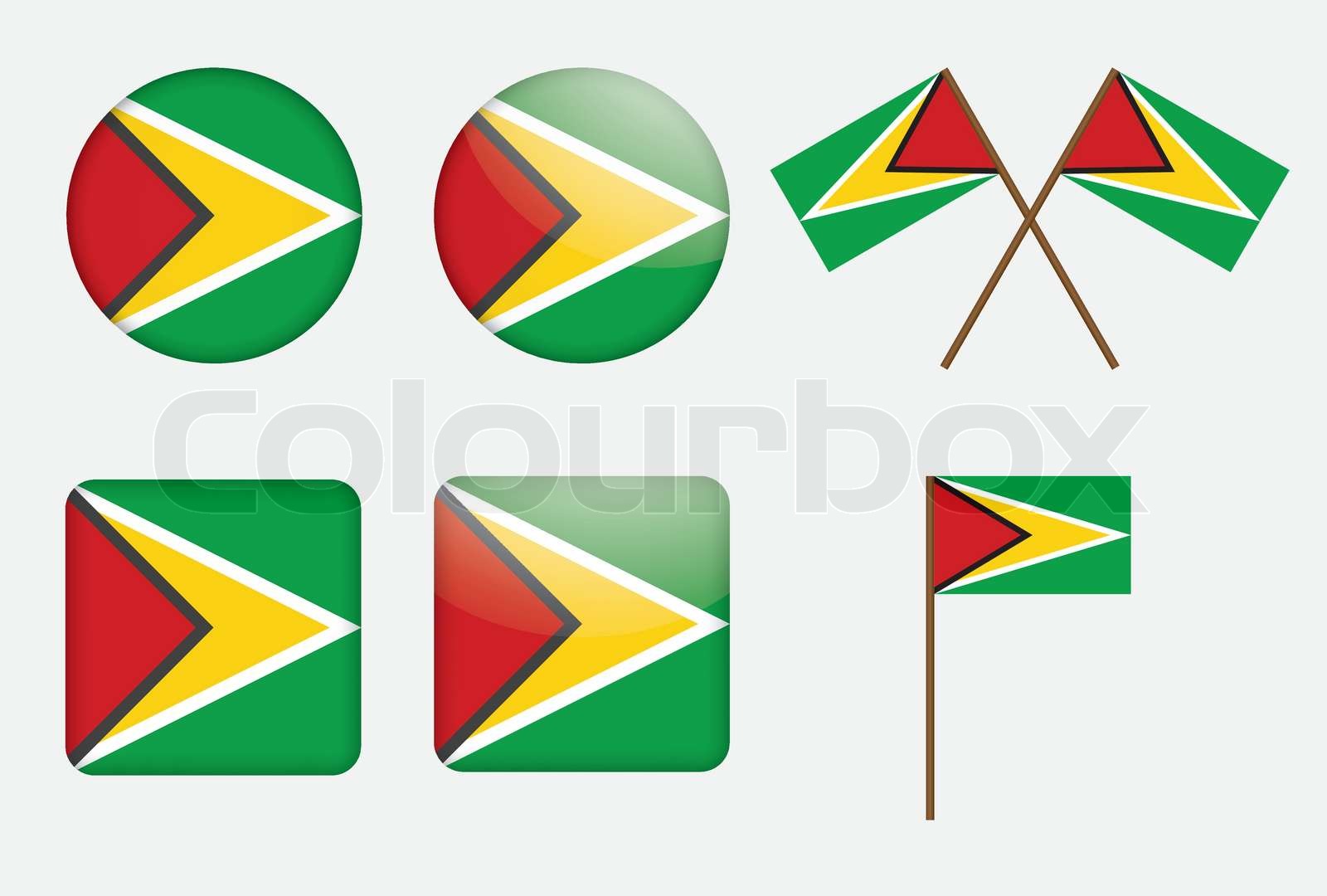 set of badges with flag of Guyana vector illustration | Stock vector ...