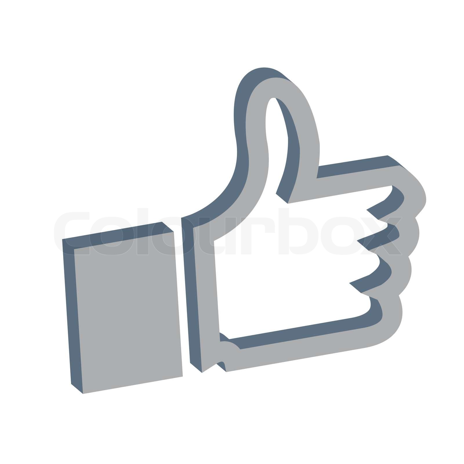 Thumbs up 3d icon in grey | Stock vector | Colourbox