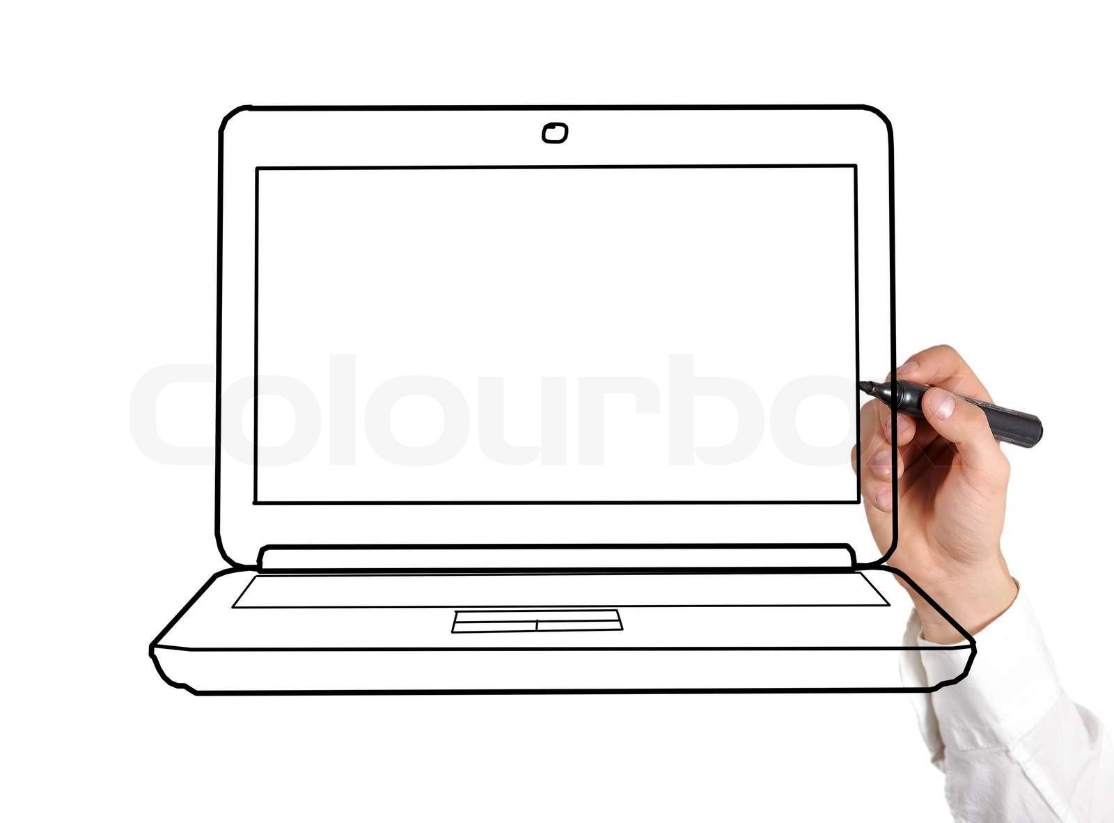 tegning laptop | Stock foto | Colourbox