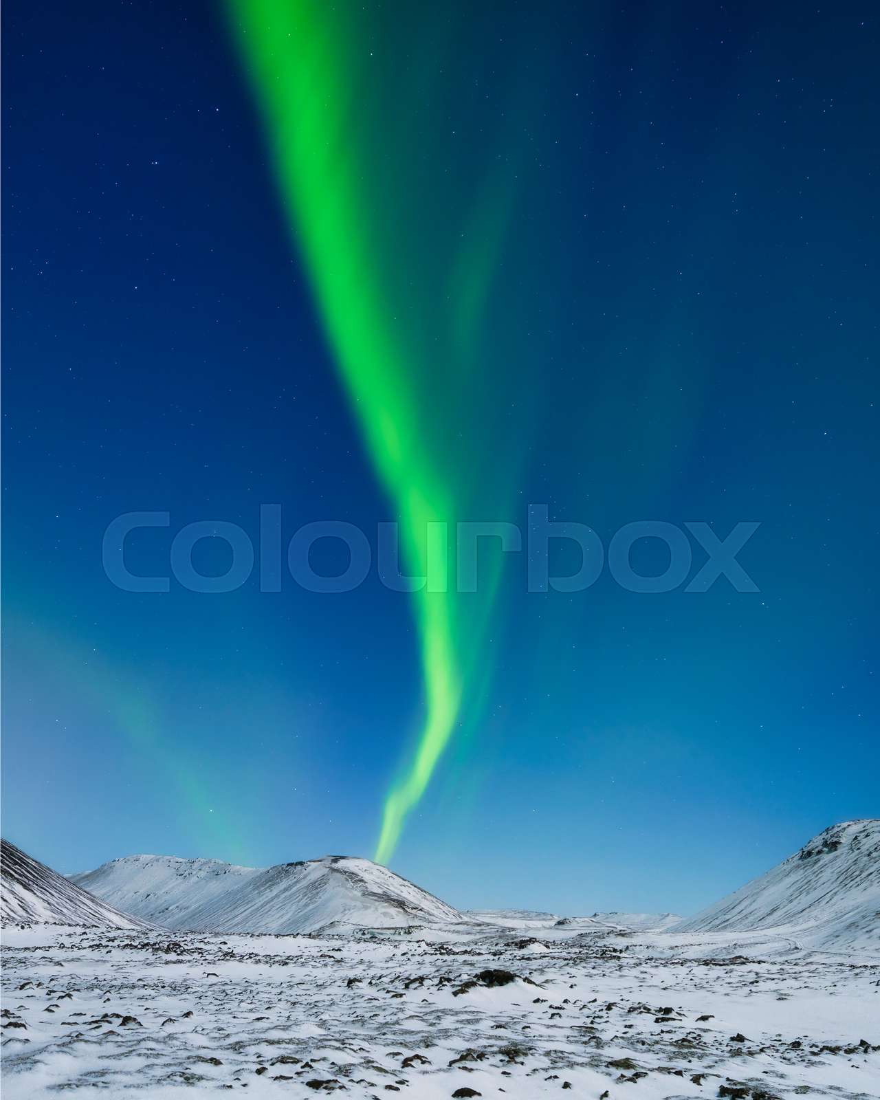 Snow Mountain Aurora Borealis