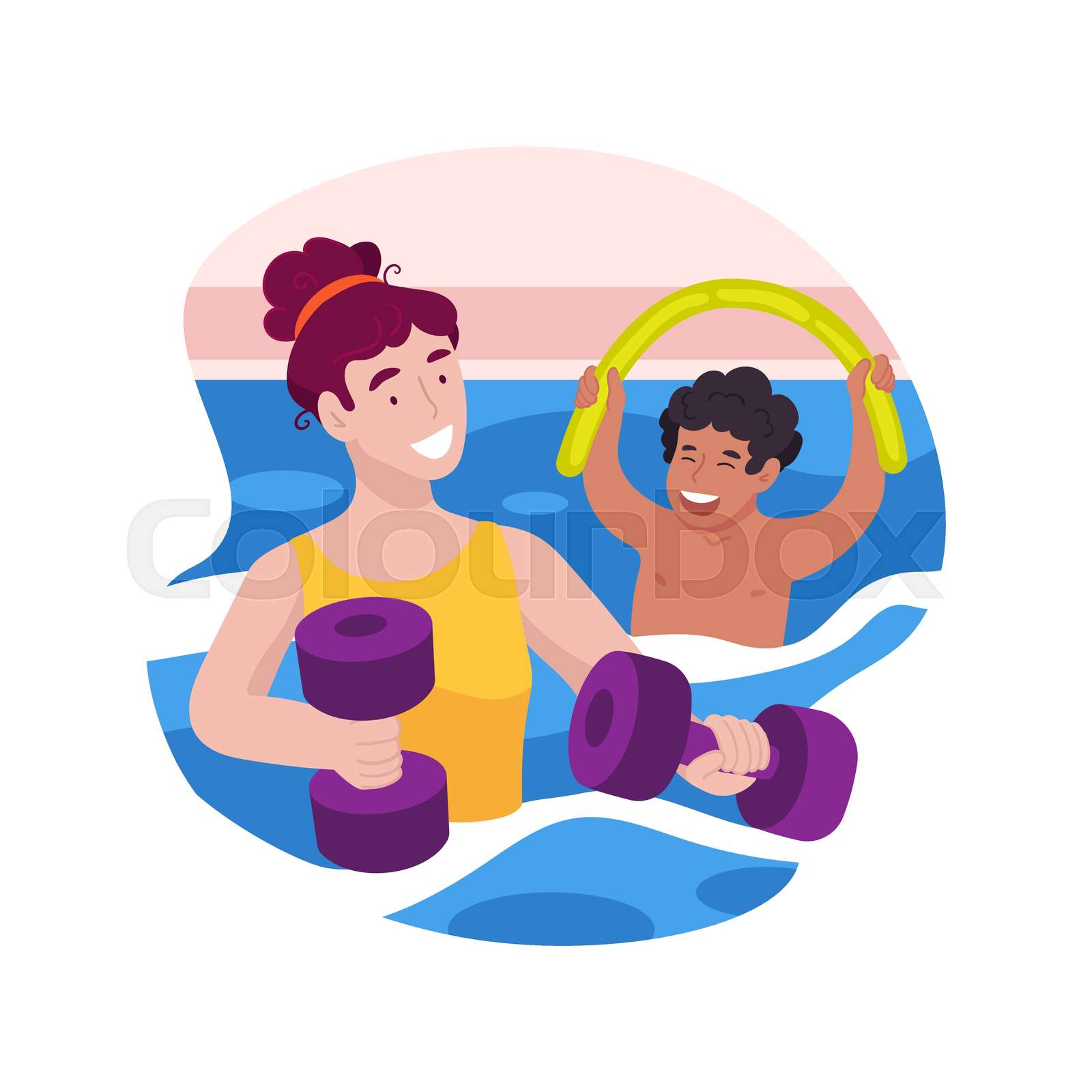 Aqua aerobics isolated cartoon vector illustration. | Stock vector ...