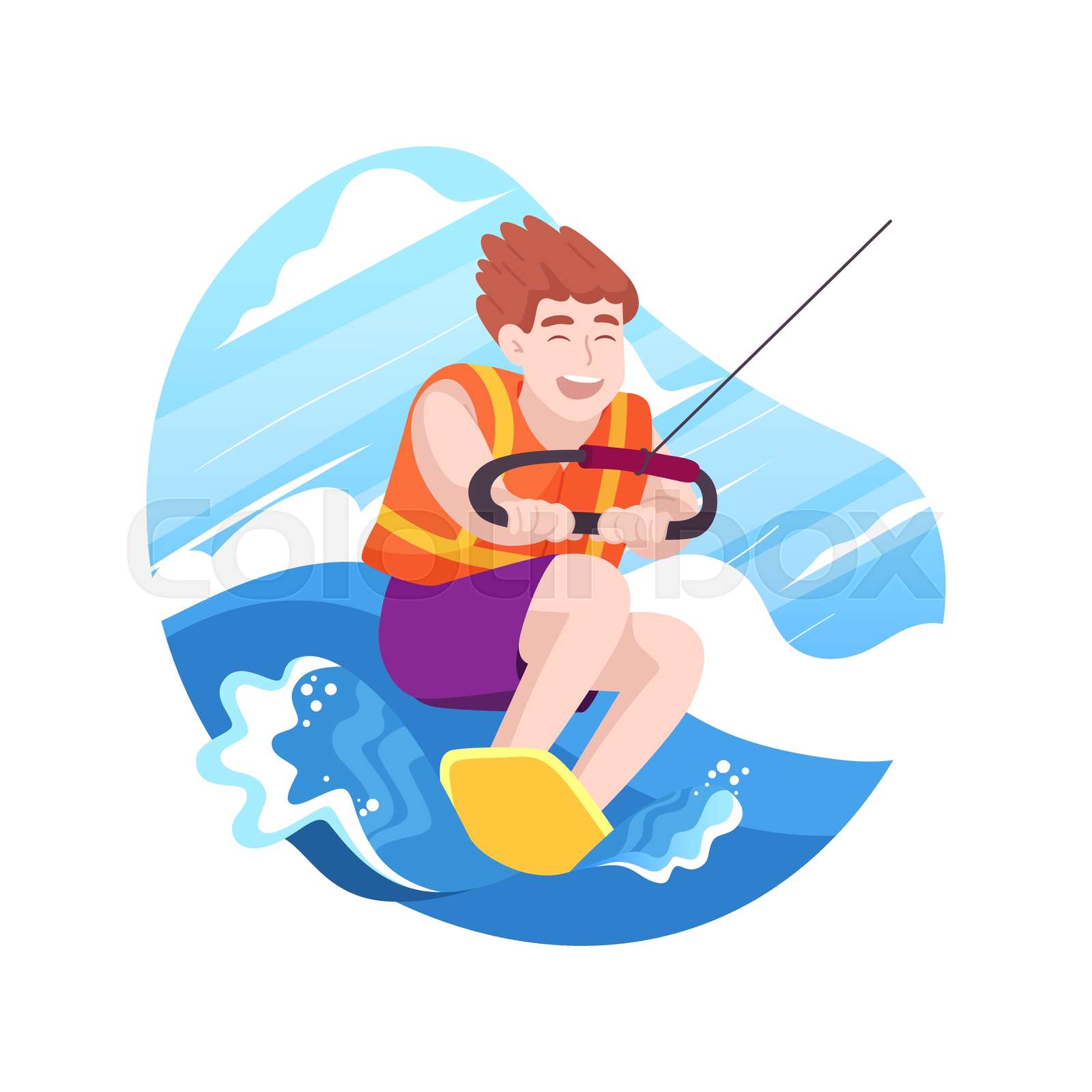 Wakeboarding isolated cartoon vector illustration. | Stock vector ...