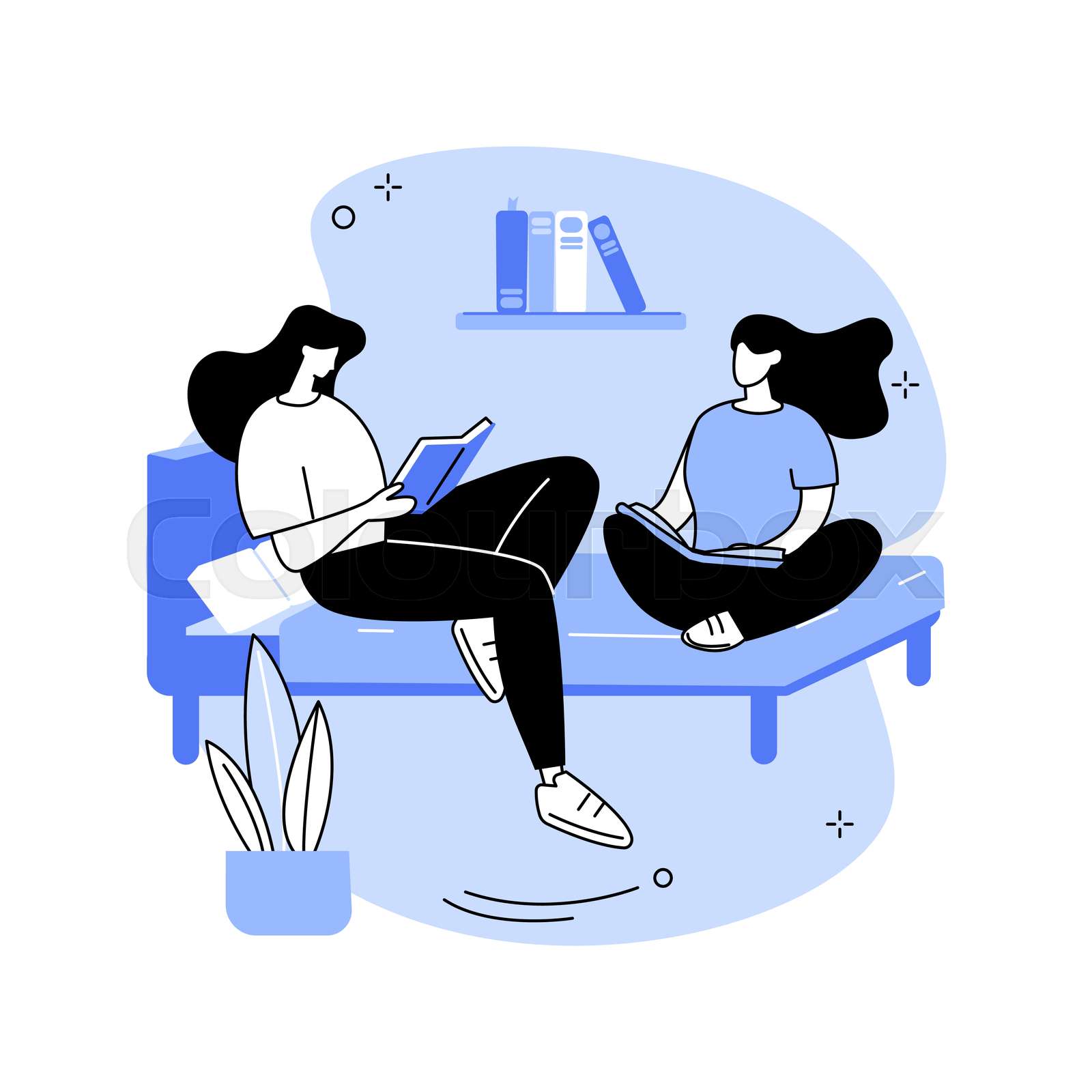 Study together isolated cartoon vector illustrations. | Stock vector ...