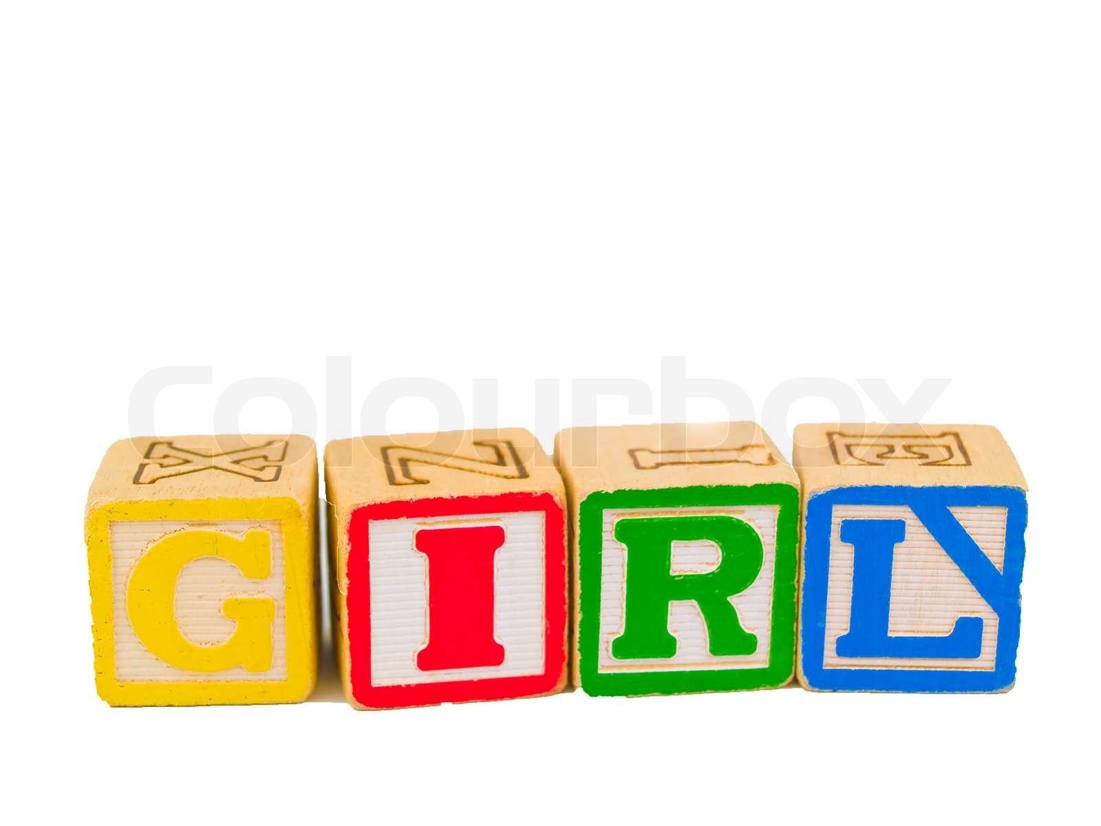 Colorful Alphabet Blocks Spelling the Word GIRL | Stock image | Colourbox