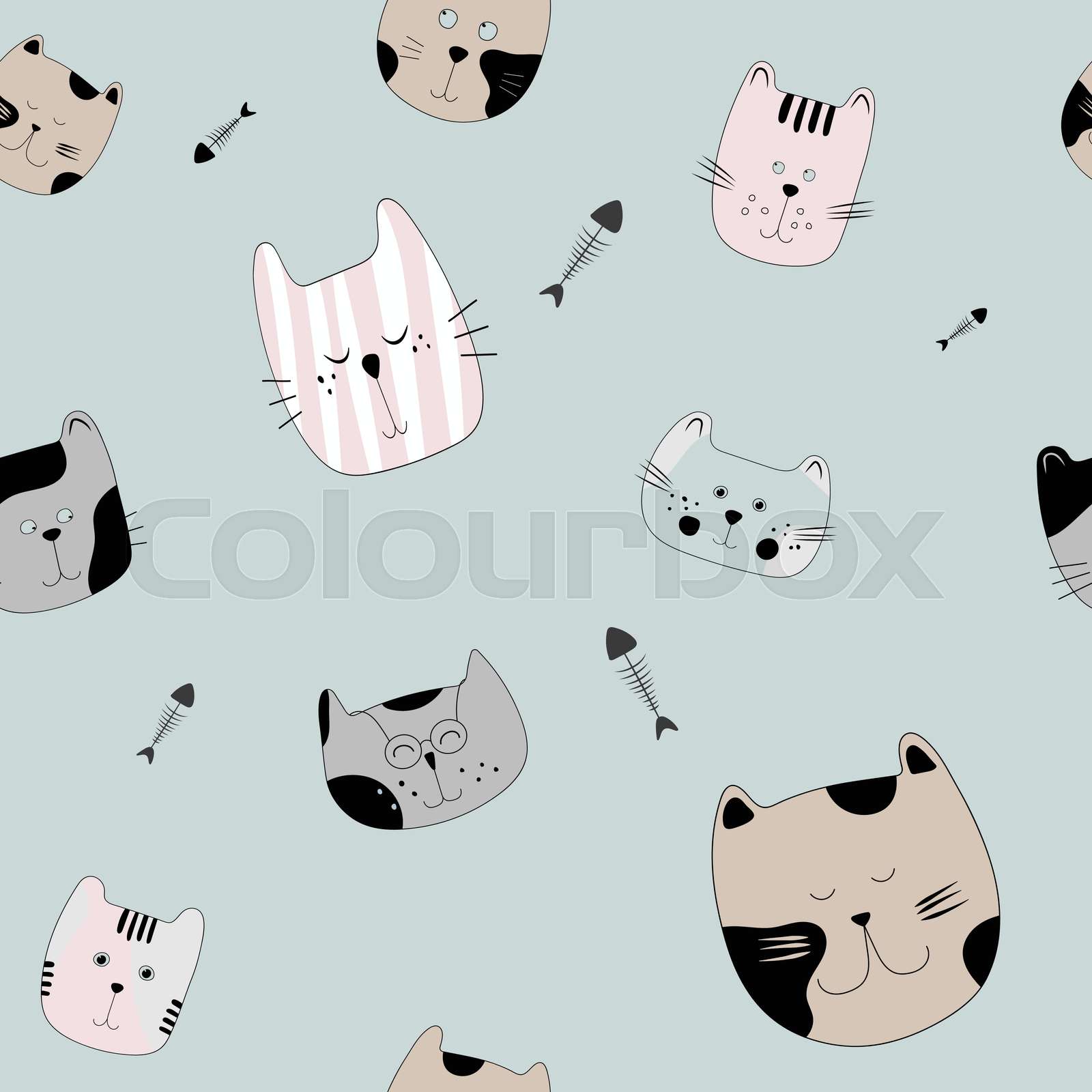 Kitty cat pattern | Stock vector | Colourbox