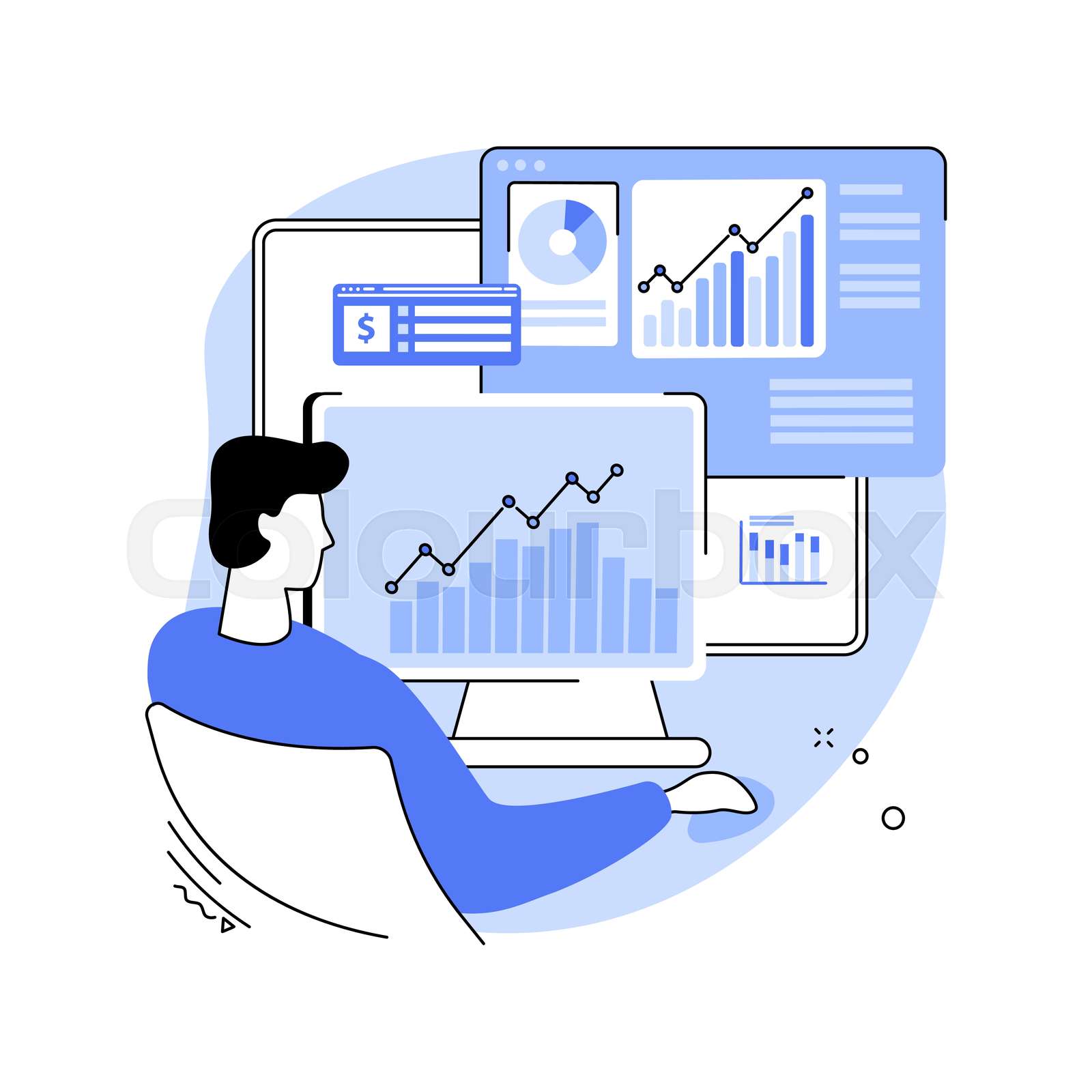Investment analyst isolated cartoon vector illustrations. | Stock ... Investment analyst isolated cartoon vector illustrations. | Stock ...