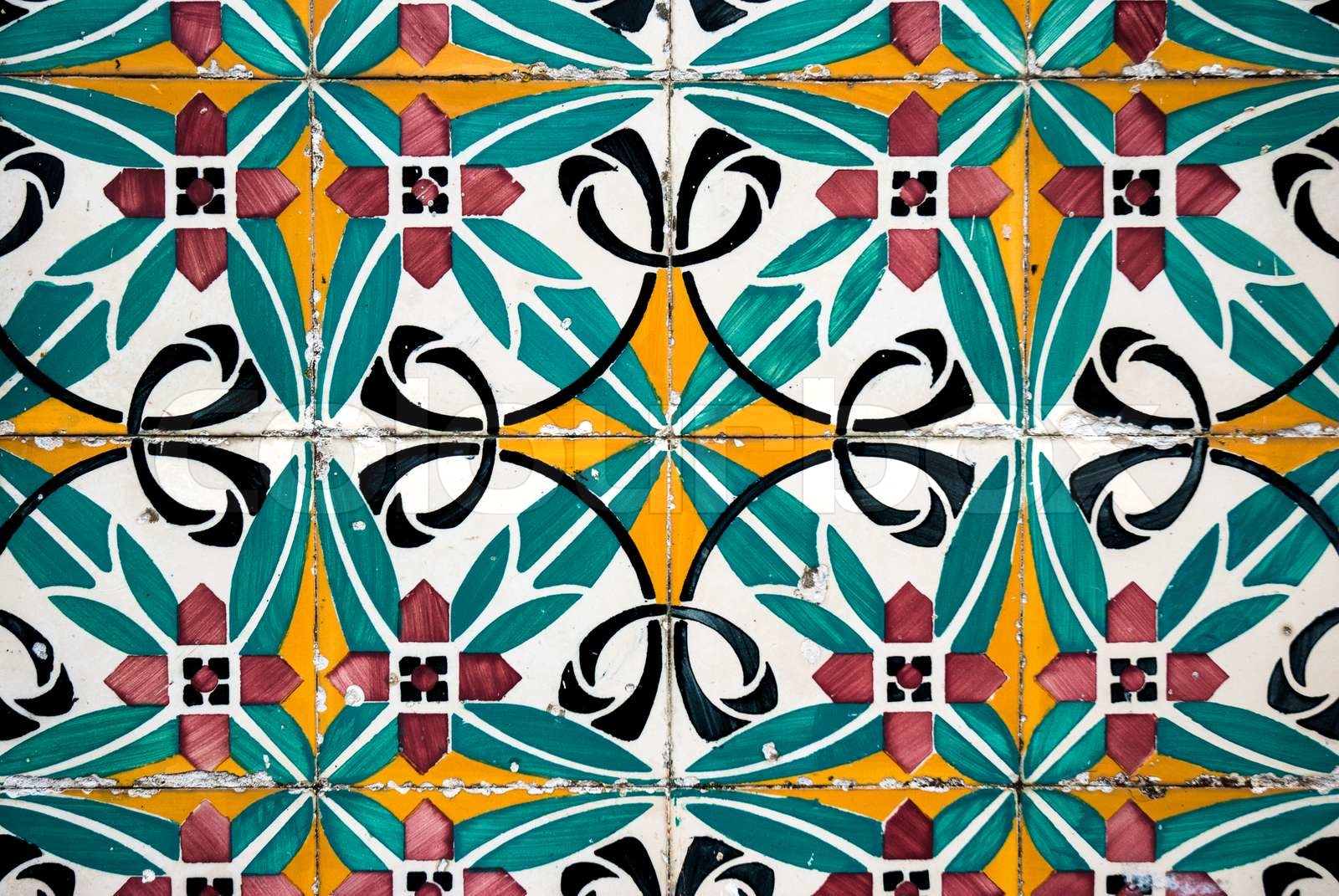Vintage spanish tiles background. | Stock image | Colourbox