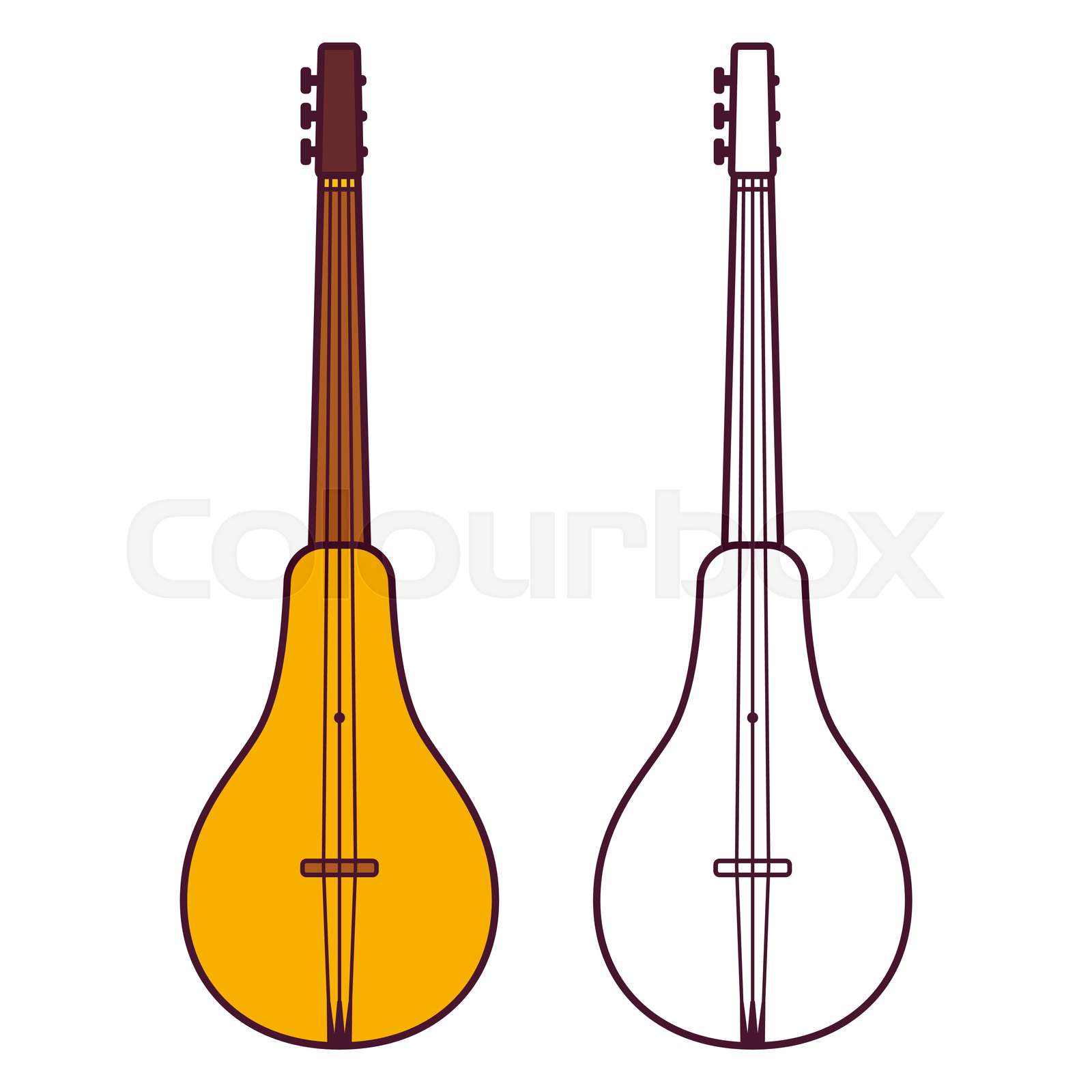 Komuz Traditional Kyrgyz Musical Instrument Stock Vector Colourbox