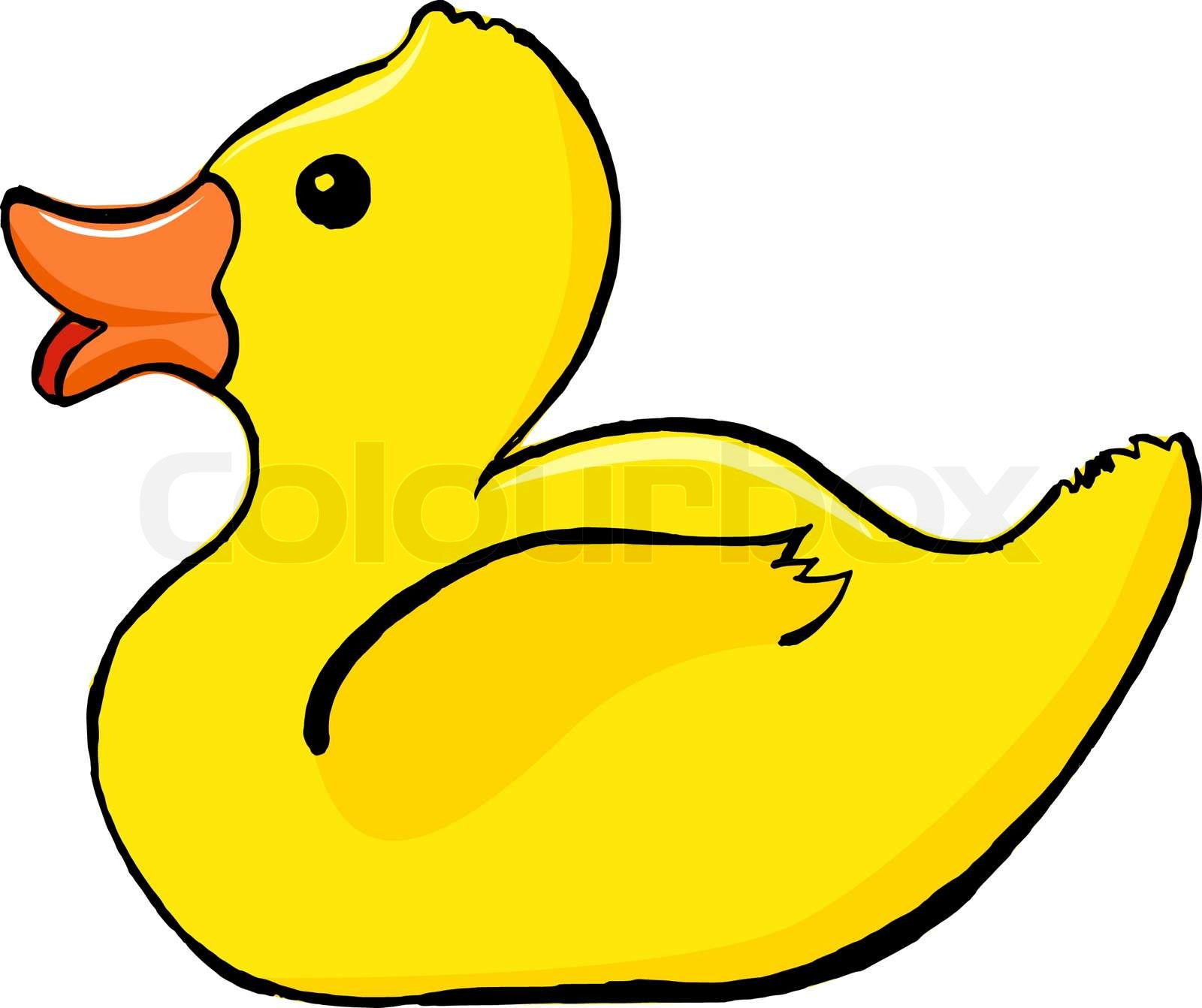 hand drawn, vector illustration of bath duck | Stock vector | Colourbox