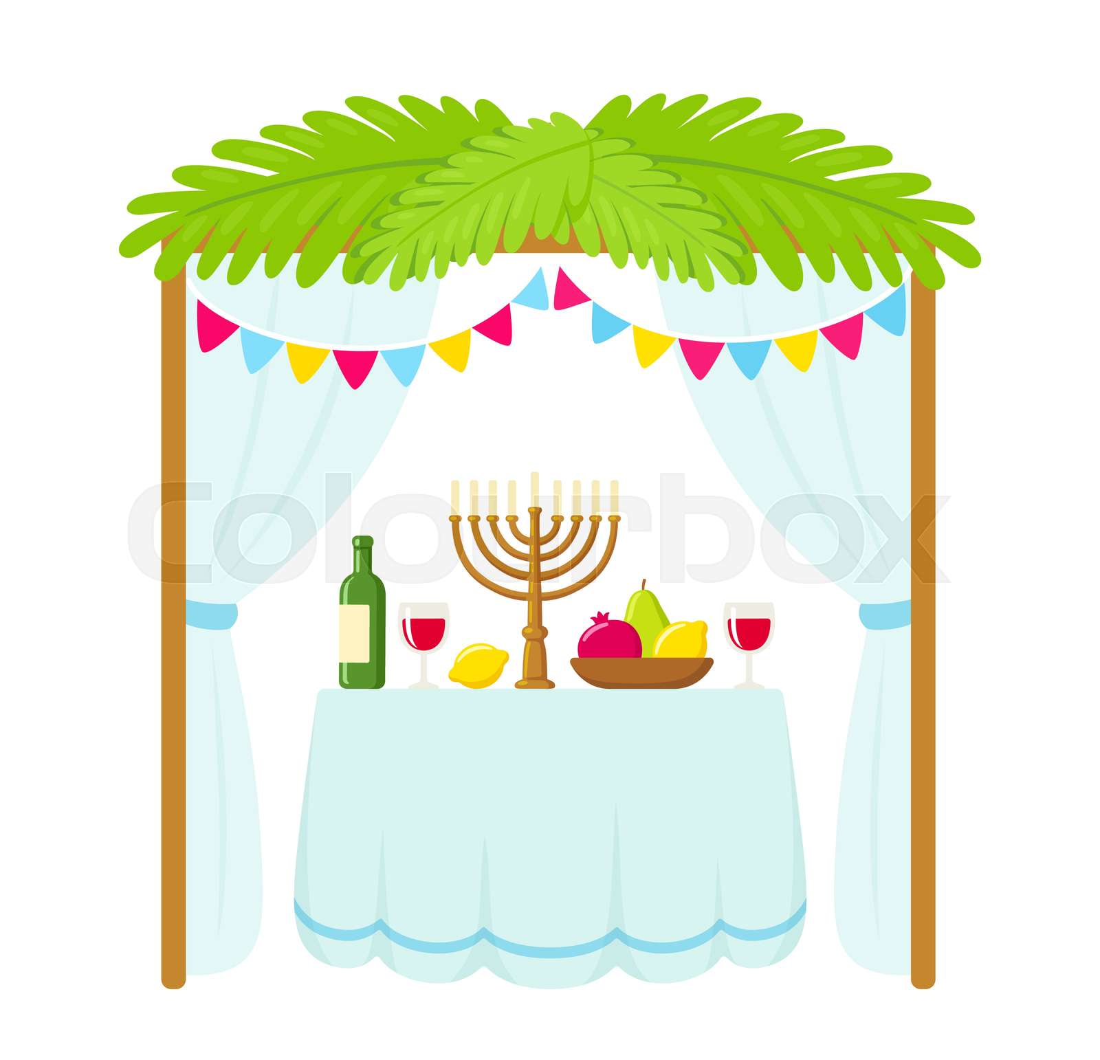 Cartoon Sukkah illustration for Sukkot | Stock vector | Colourbox