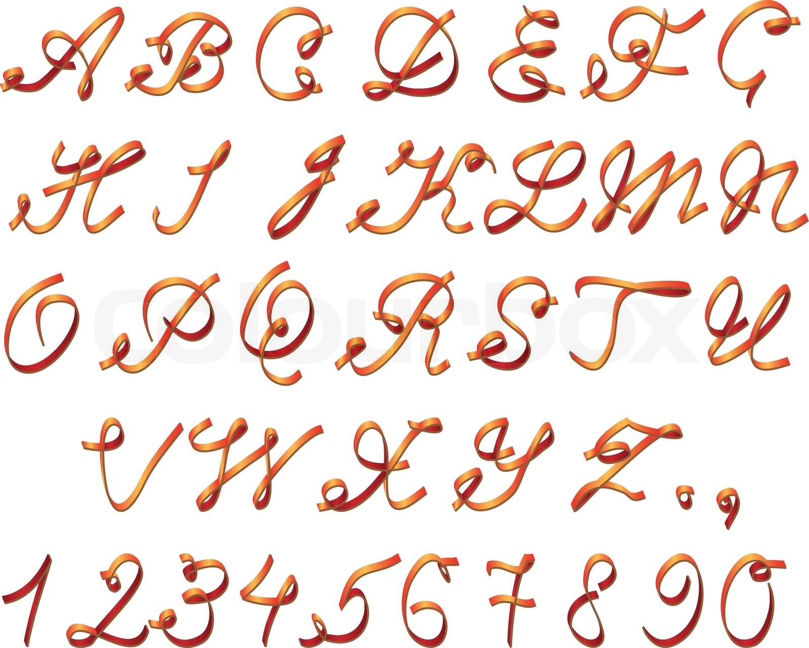 alphabet ribbon | Stock vector | Colourbox