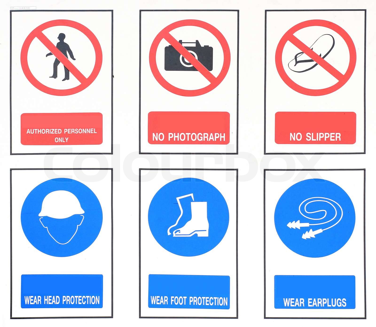 The collection of work, safety, harmful, Industry signs | Stock image ...