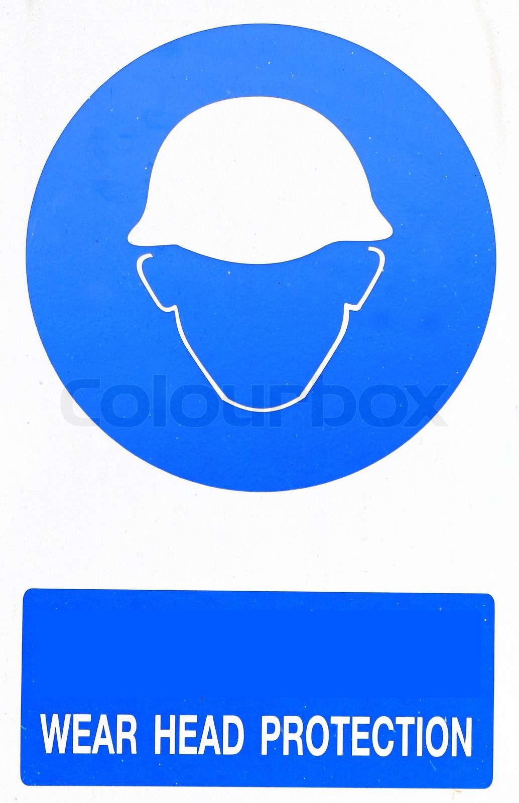 wear head protection sign | Stock image | Colourbox