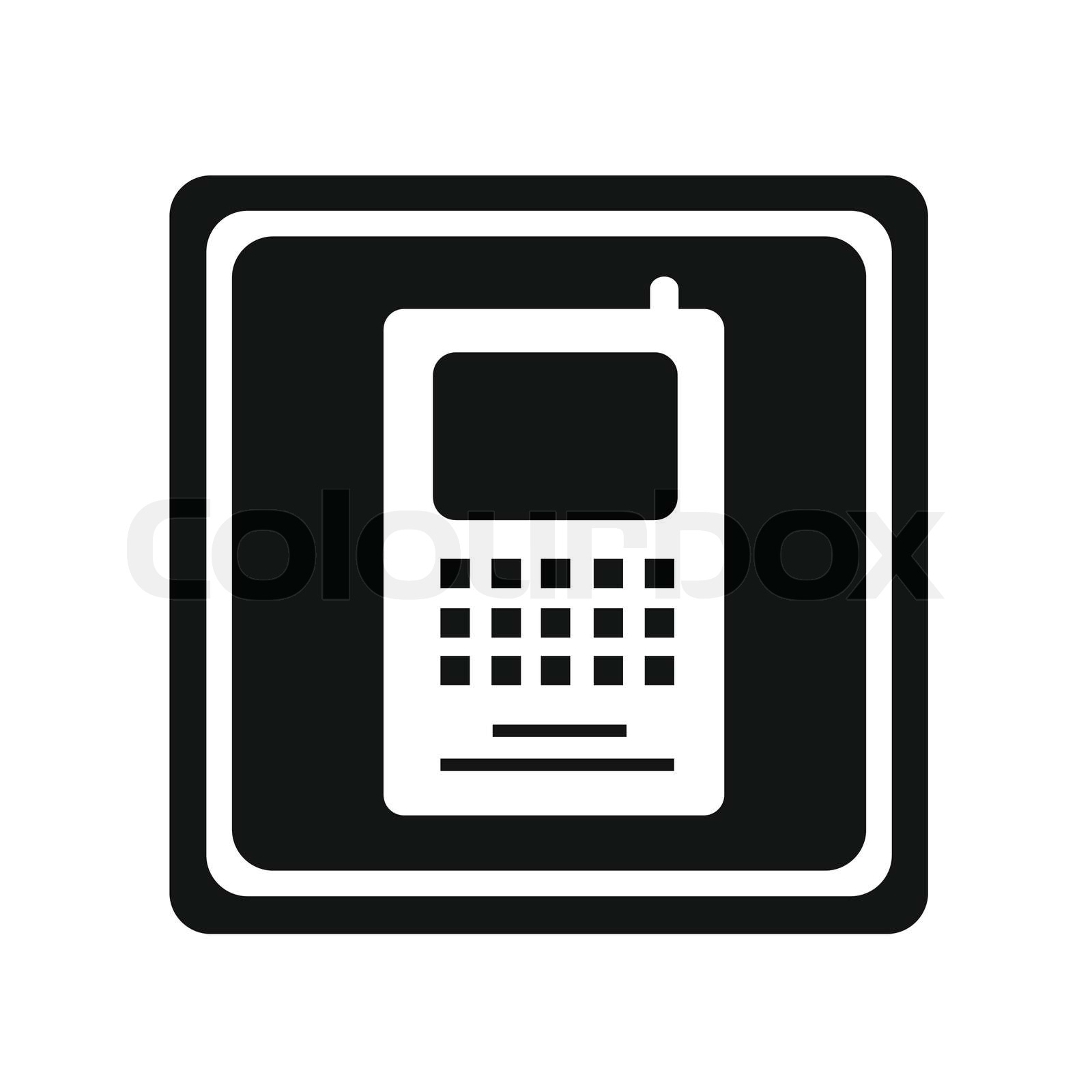 Cellular phone icon in black | Stock vector | Colourbox