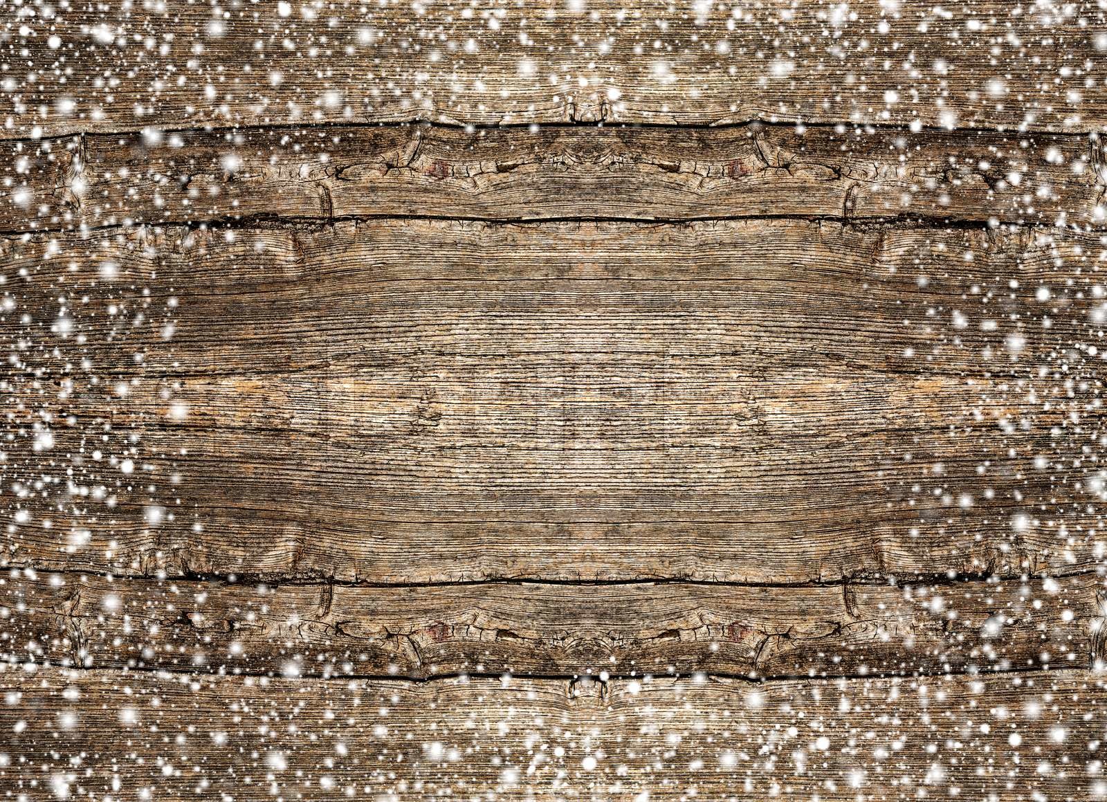 rustikalen hölzernen Hintergrund mit Snowflacke | Stock Bild | Colourbox