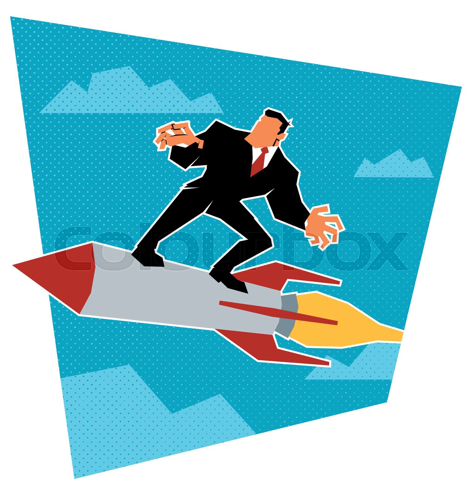 kaufmann, mensch, rakete | Stock-Vektor | Colourbox