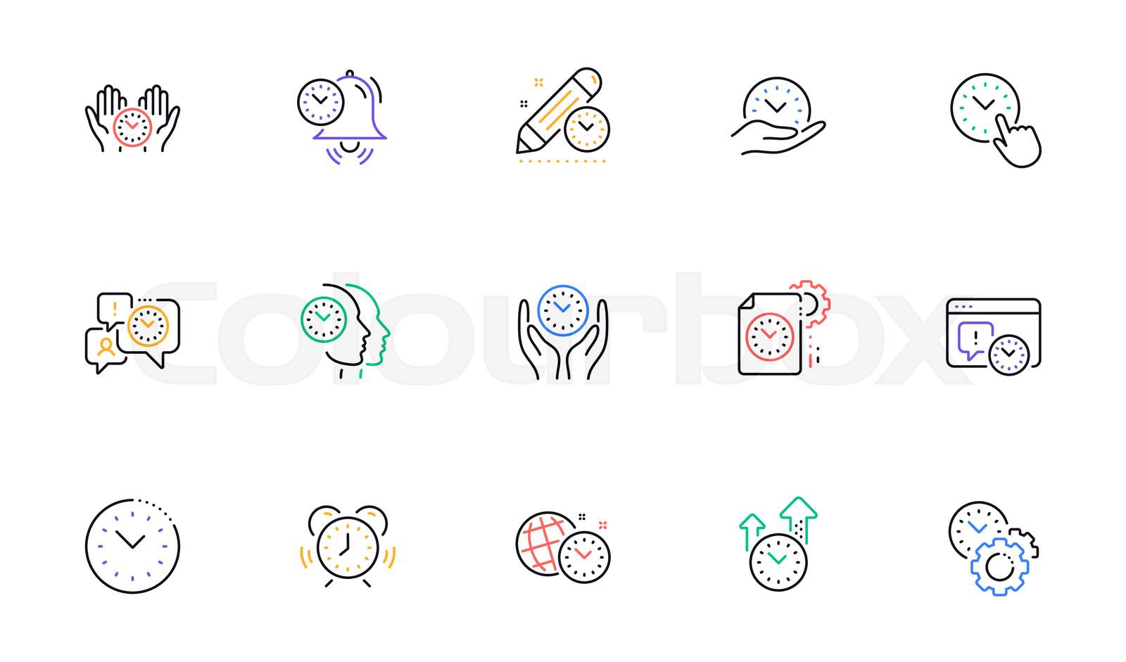 ikon, tid, ur | Stock vektor | Colourbox