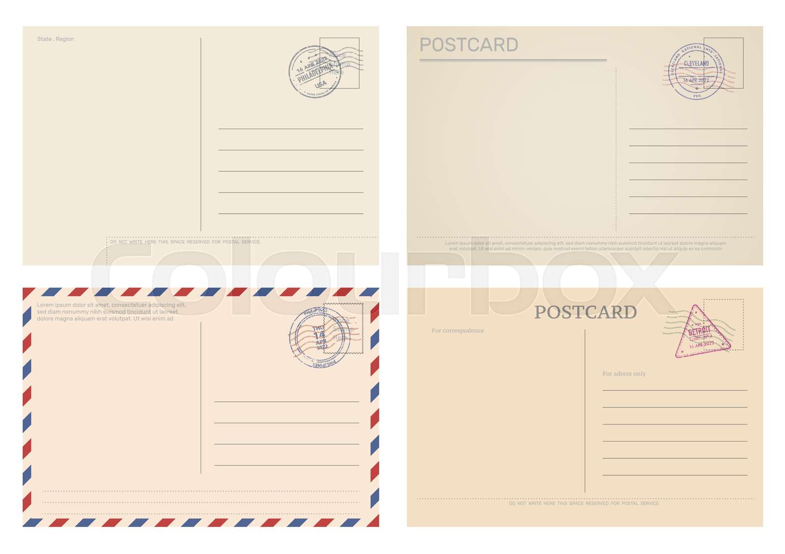 Vintage Airmail Postcard Template