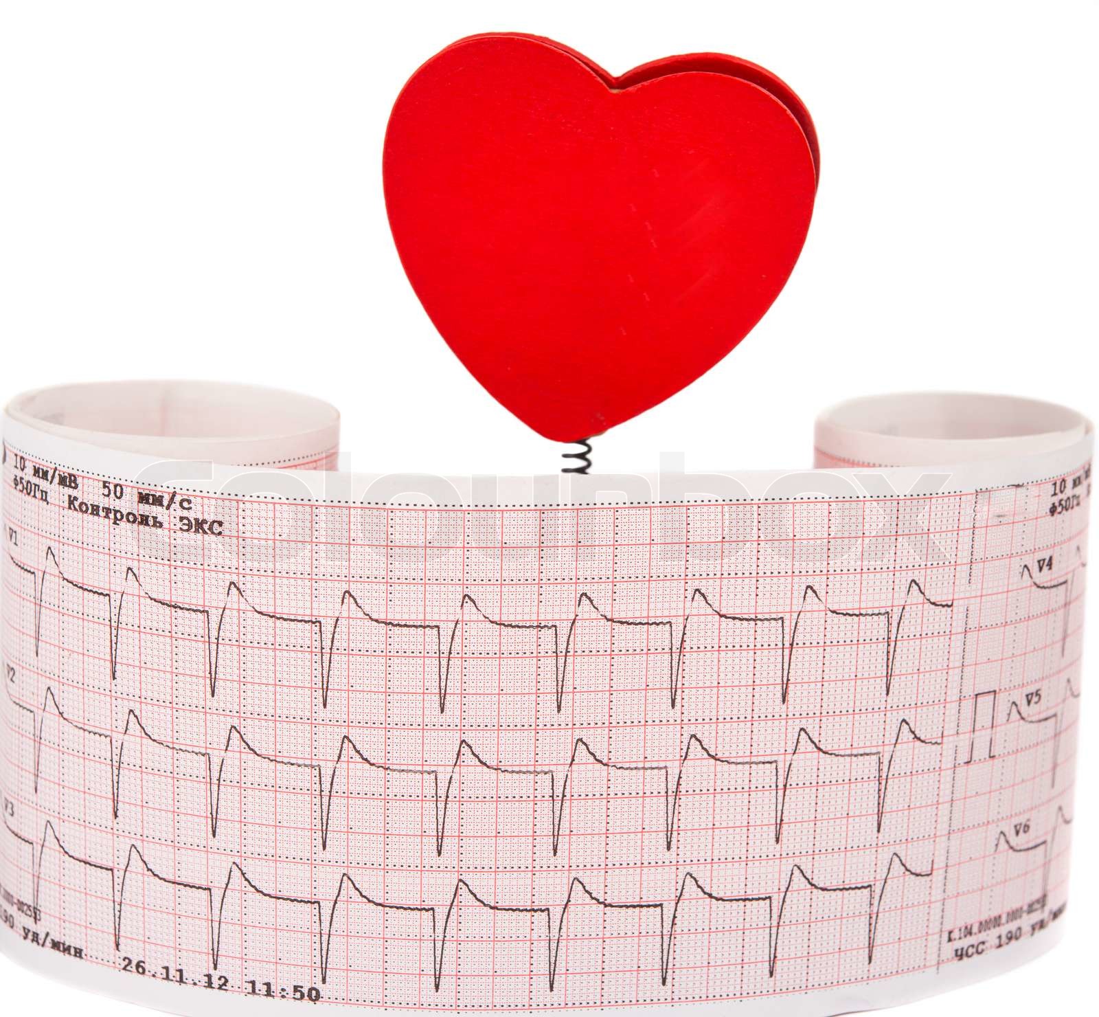 electrocardiogram with a heart | Stock image | Colourbox