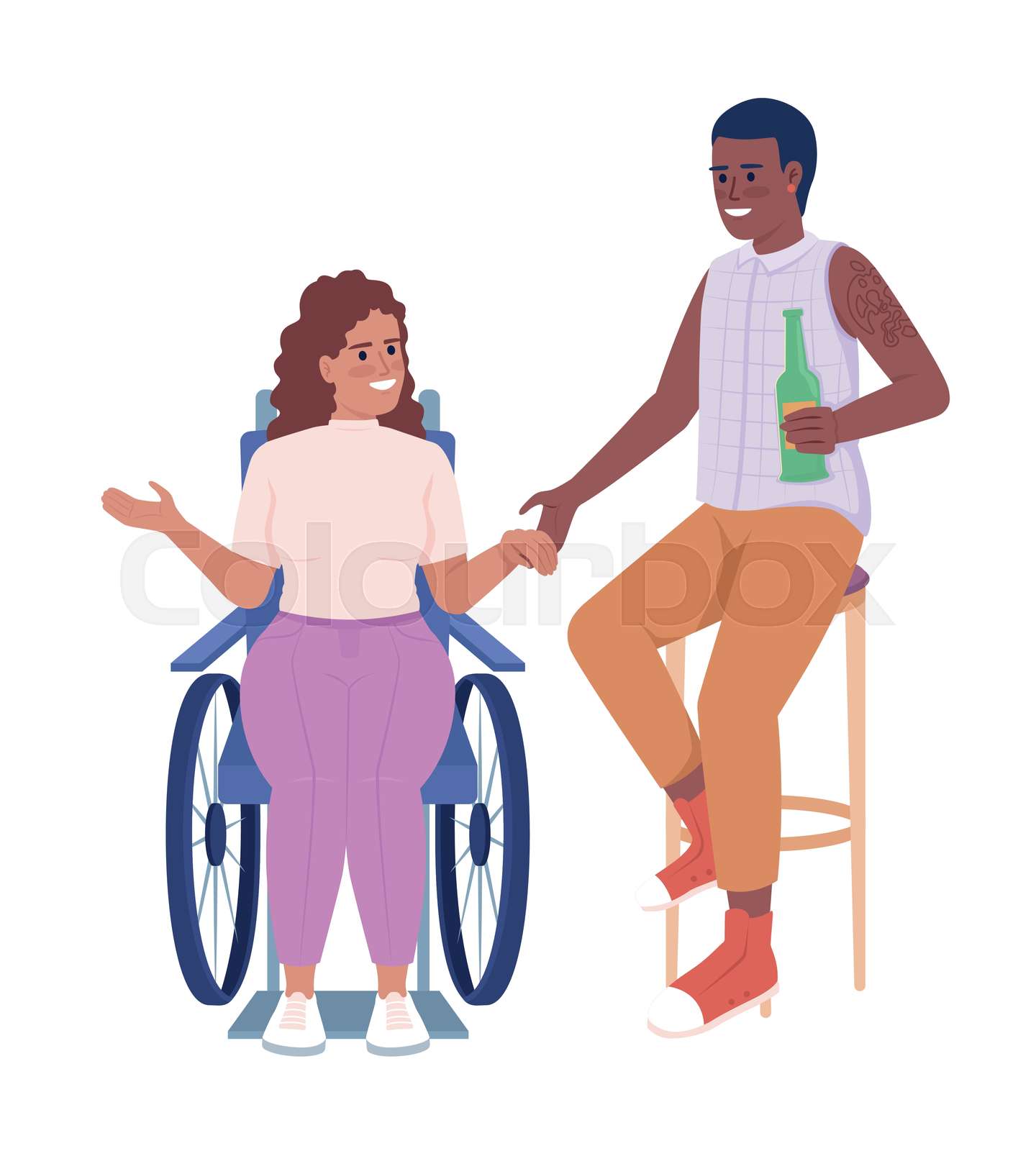 Friends joking and talking semi flat color vector characters | Stock ...