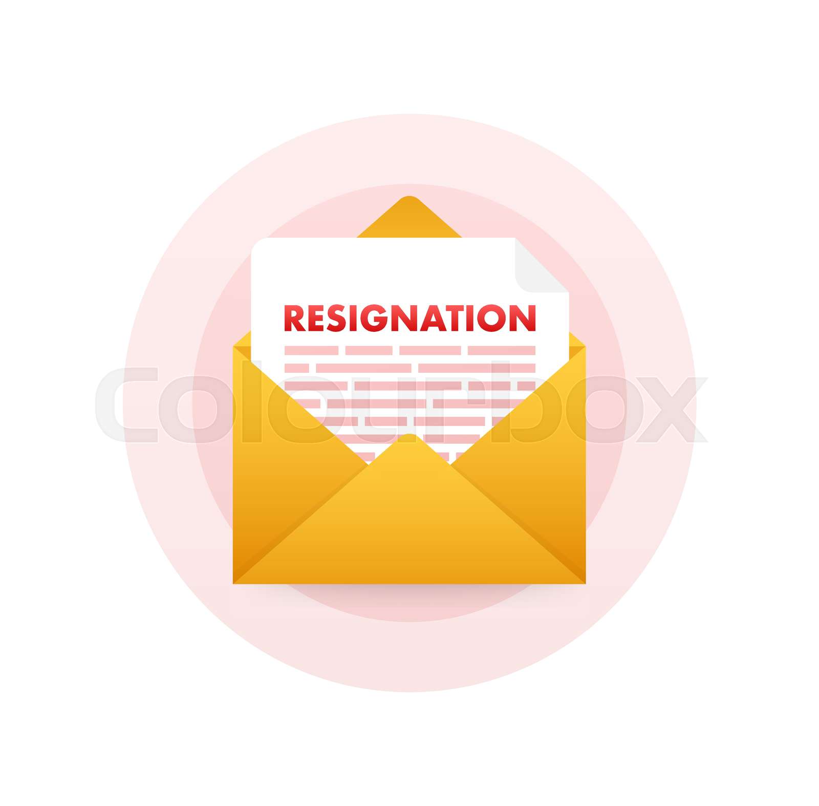 letter of resignation paper document, file. Vector stock illustration ...